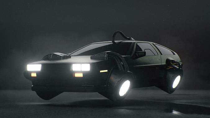 Cyberpunk back to future - futuristic car 3D model 3D printable | CGTrader