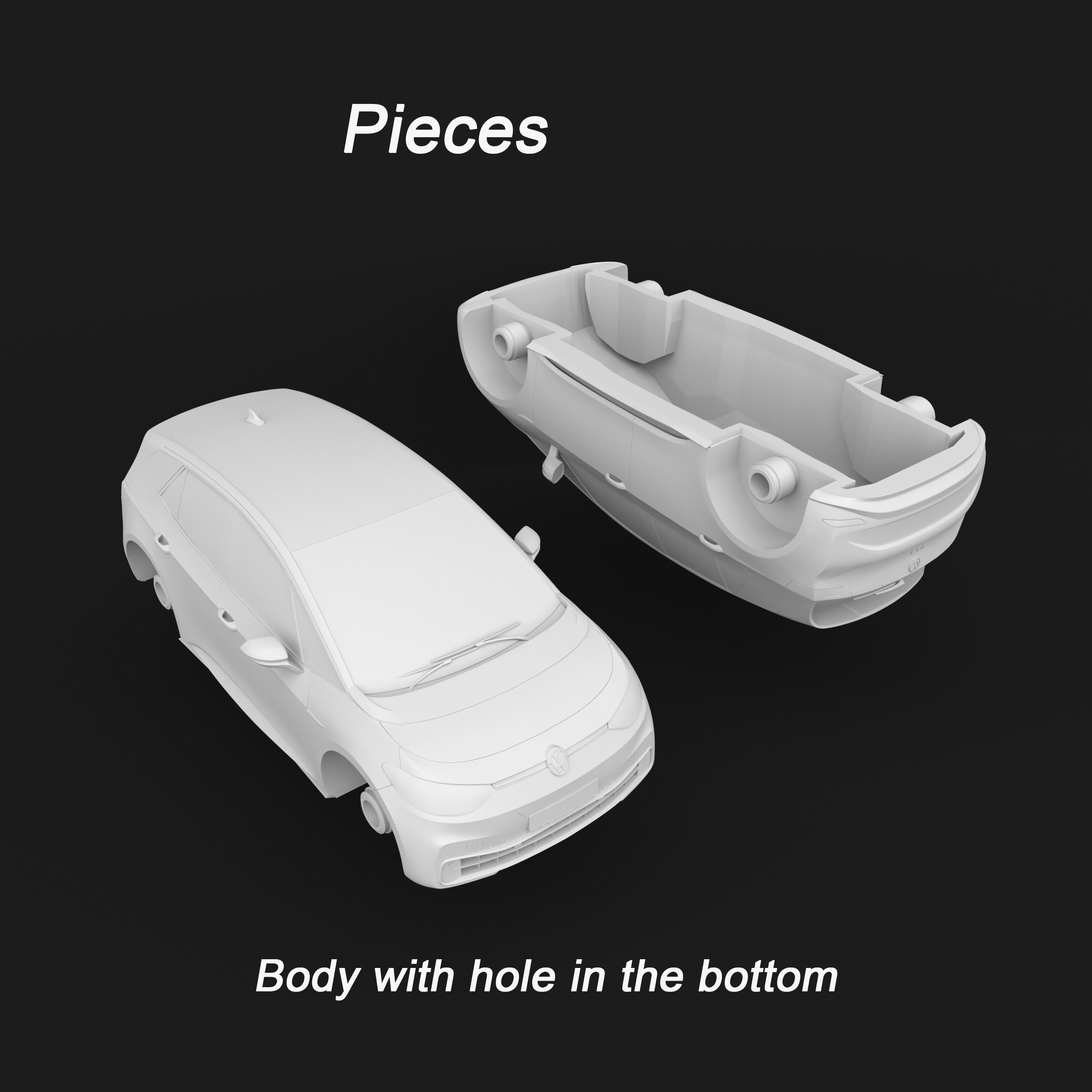 Volkswagen ID3 Ready to Print STL Files 3D model 3D printable | CGTrader