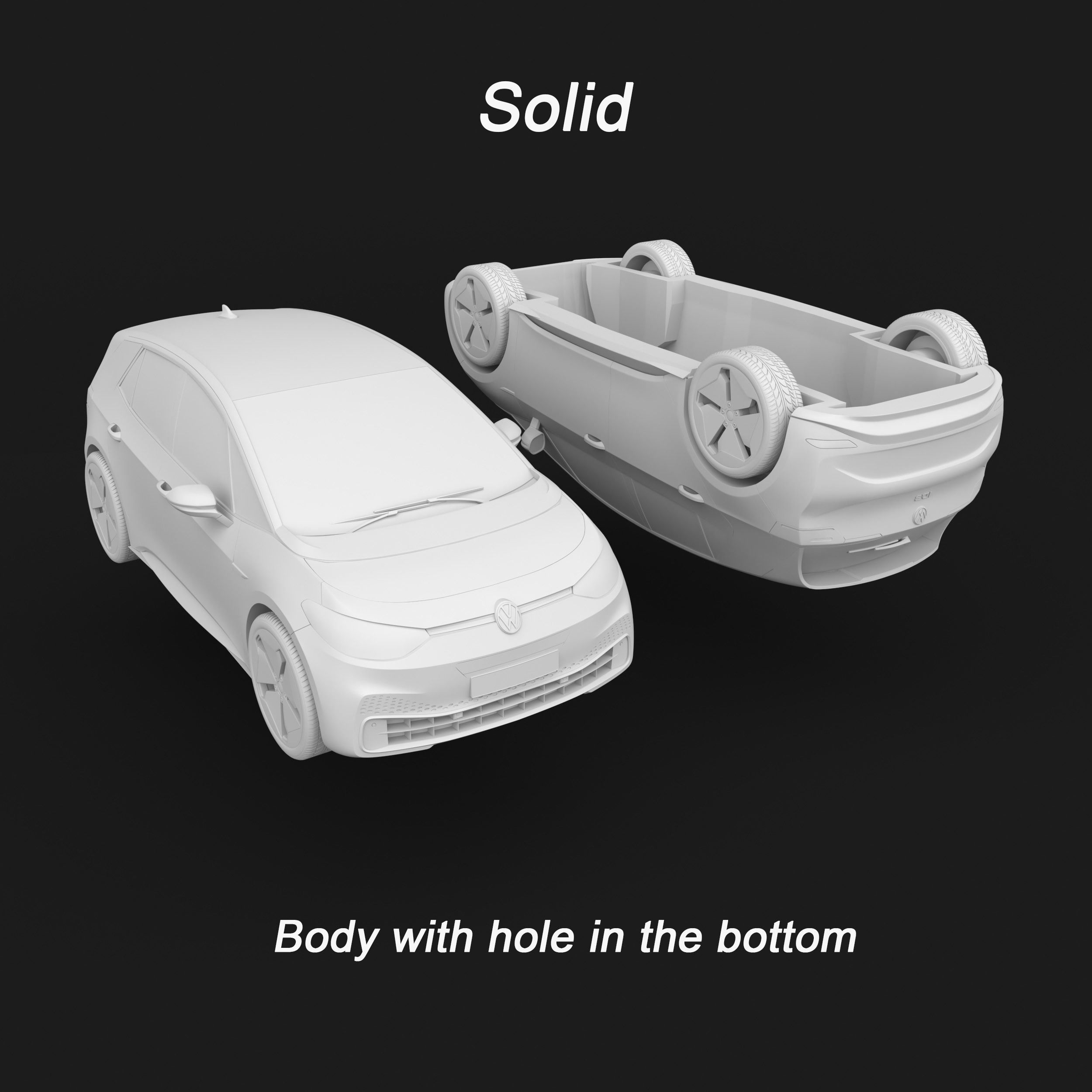 Volkswagen ID3 Ready to Print STL Files 3D model 3D printable | CGTrader