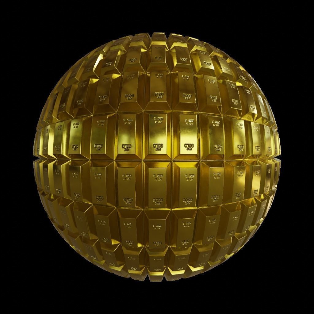 Gold block pile pbr material Texture | CGTrader