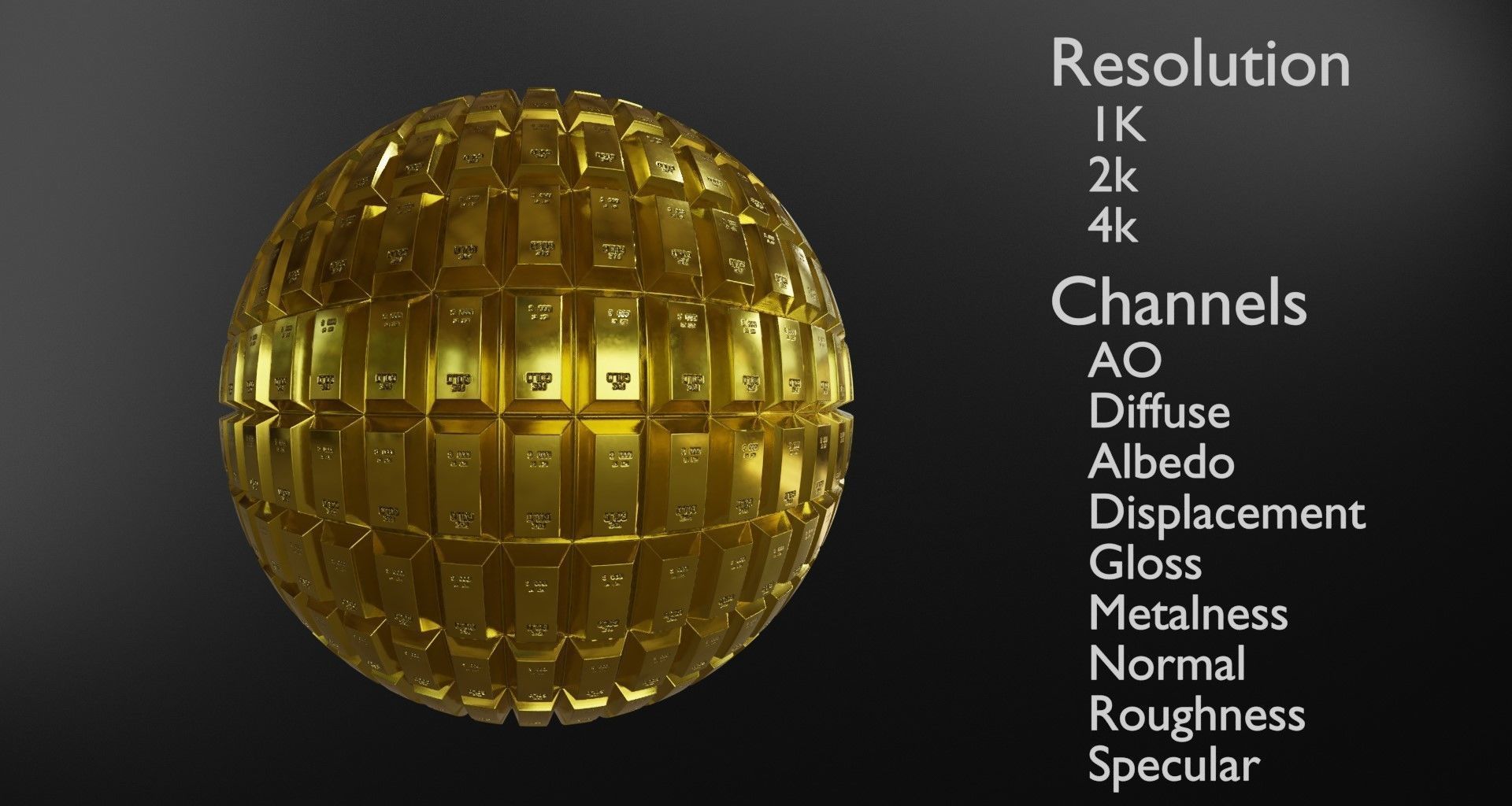 Gold block pile pbr material Texture | CGTrader