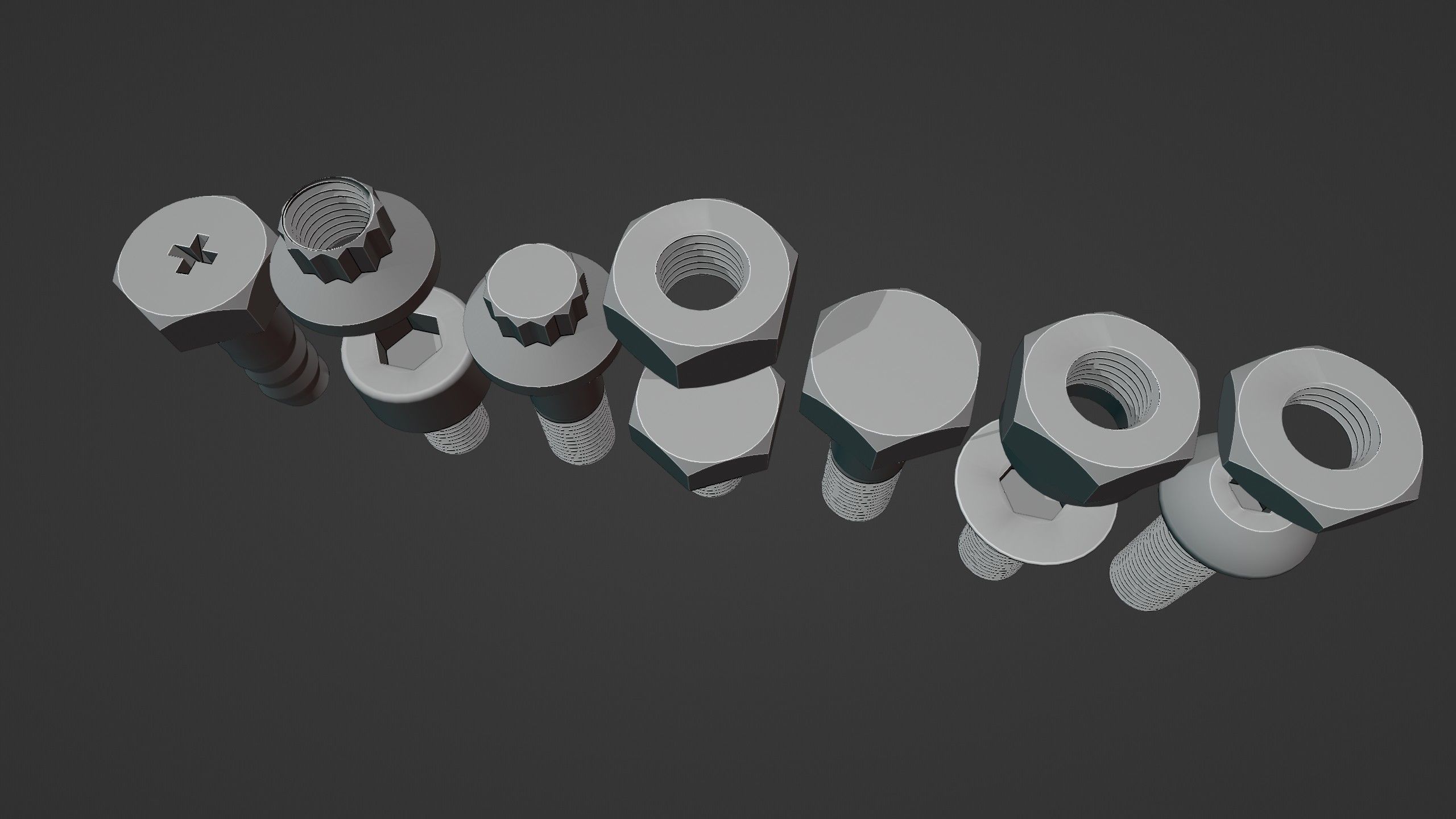 Nuts And Bolts 3d Models - Free Download free 3D model | CGTrader