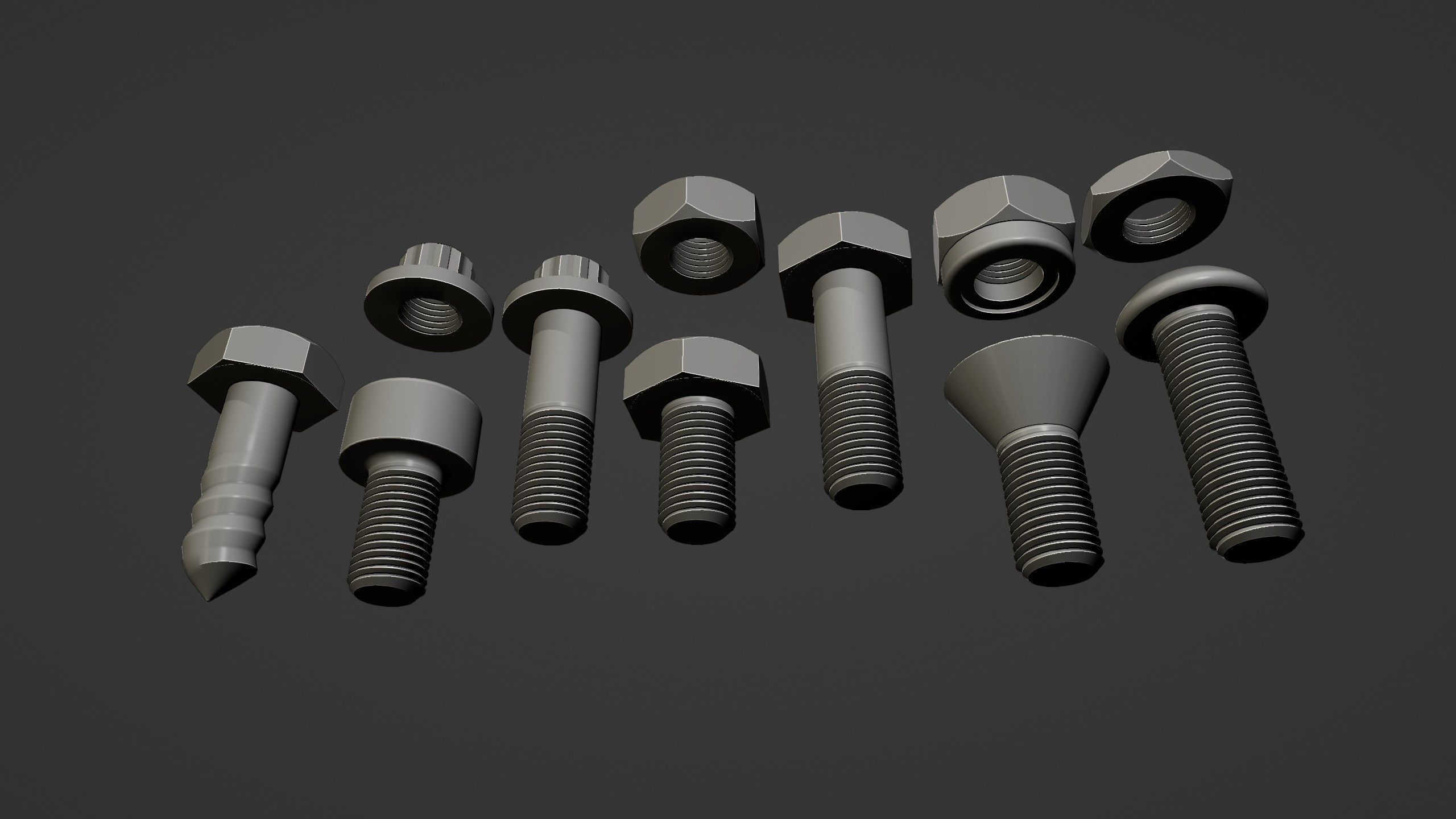 Nuts And Bolts 3d Models - Free Download free 3D model | CGTrader