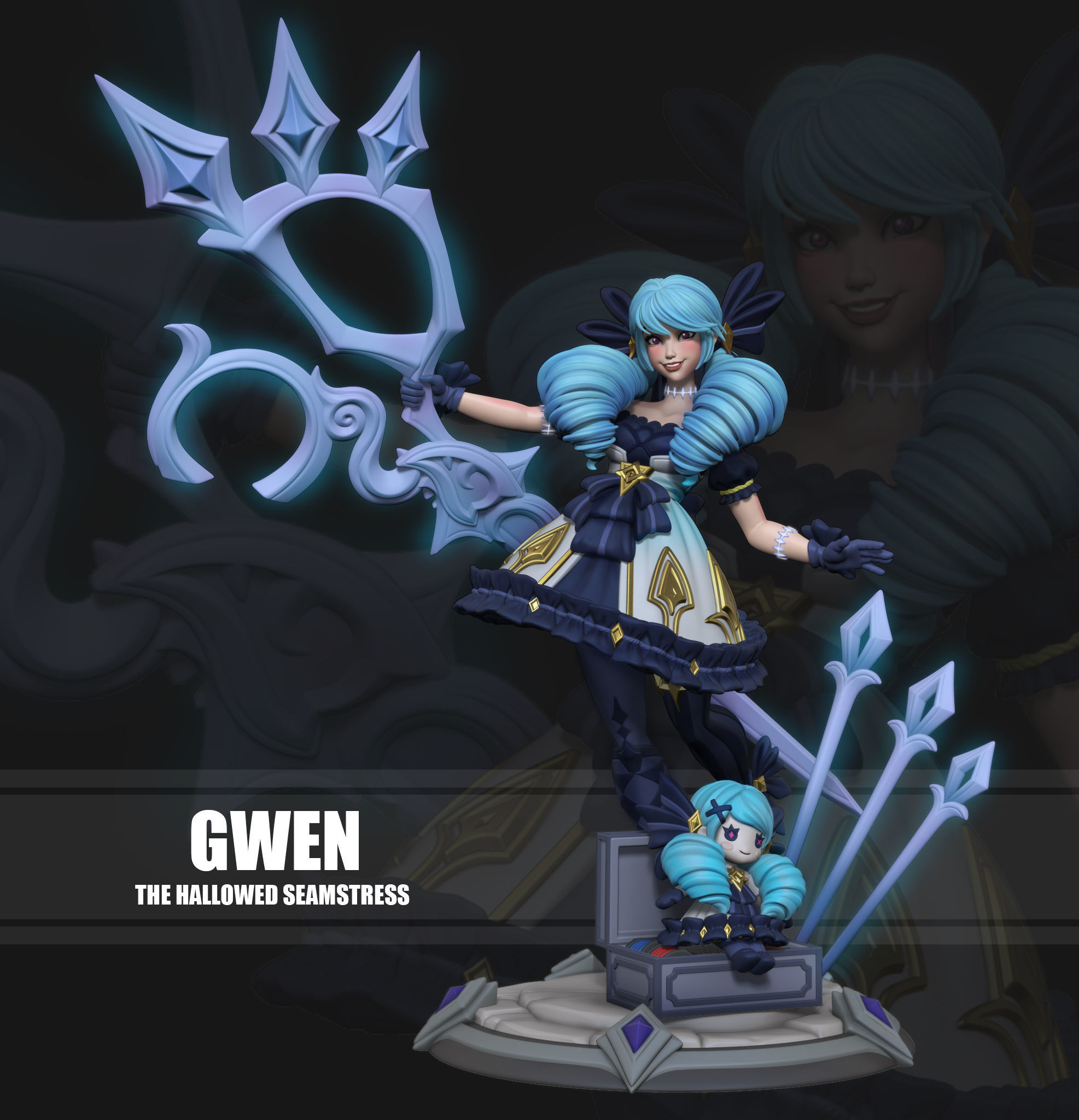 League of Legends Gwen 3D model 3D printable | CGTrader