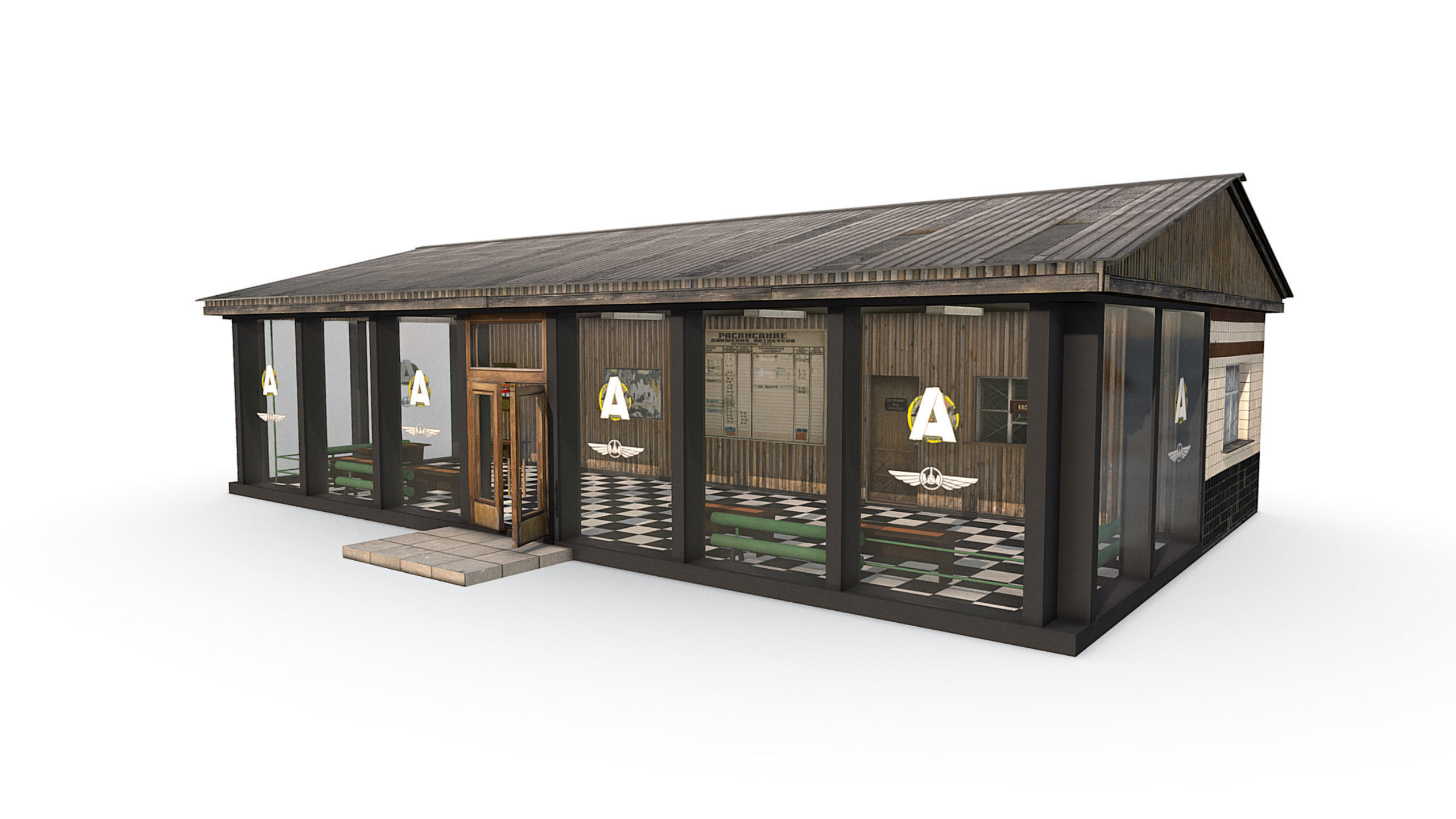3D model Bus station VR / AR / low-poly | CGTrader
