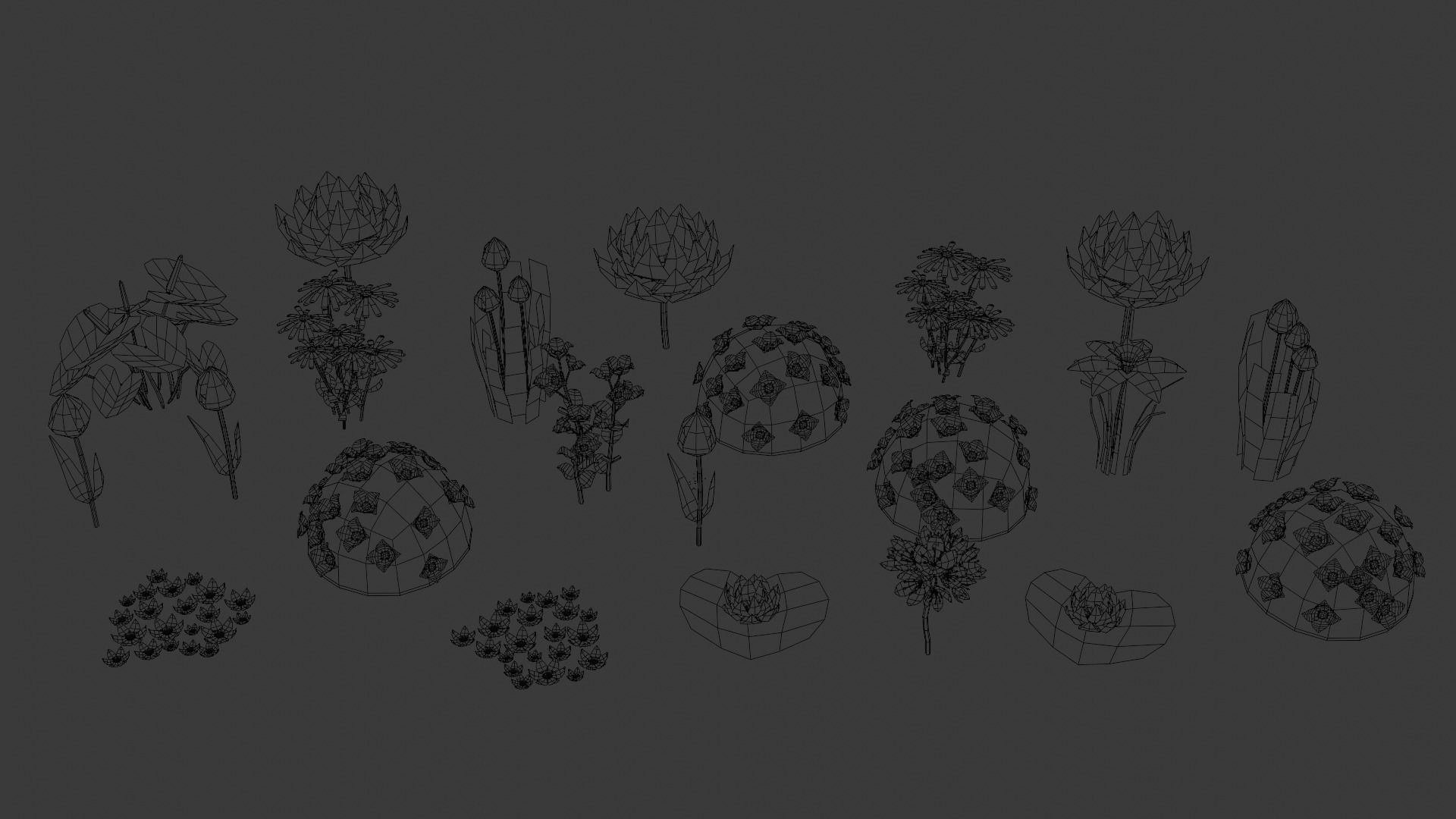 Stylize Low Poly Flowers Pack free VR / AR / low-poly 3D model | CGTrader