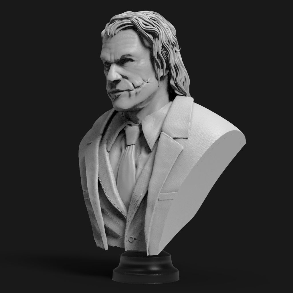 JOKER HEATH LEDGER BUST 3D model 3D printable | CGTrader