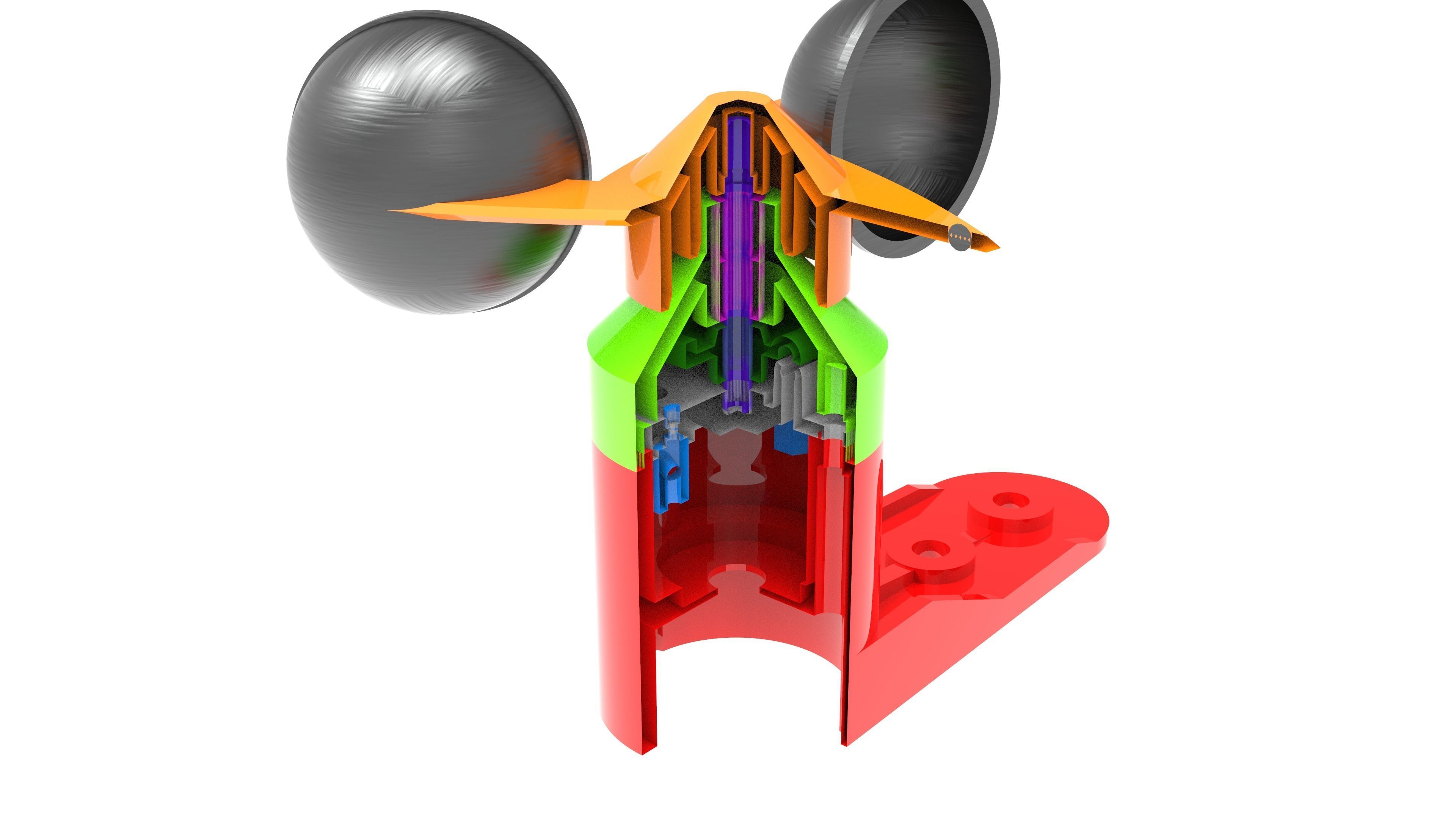 3D model Anemometer gold wind turbine VR / AR / low-poly | CGTrader