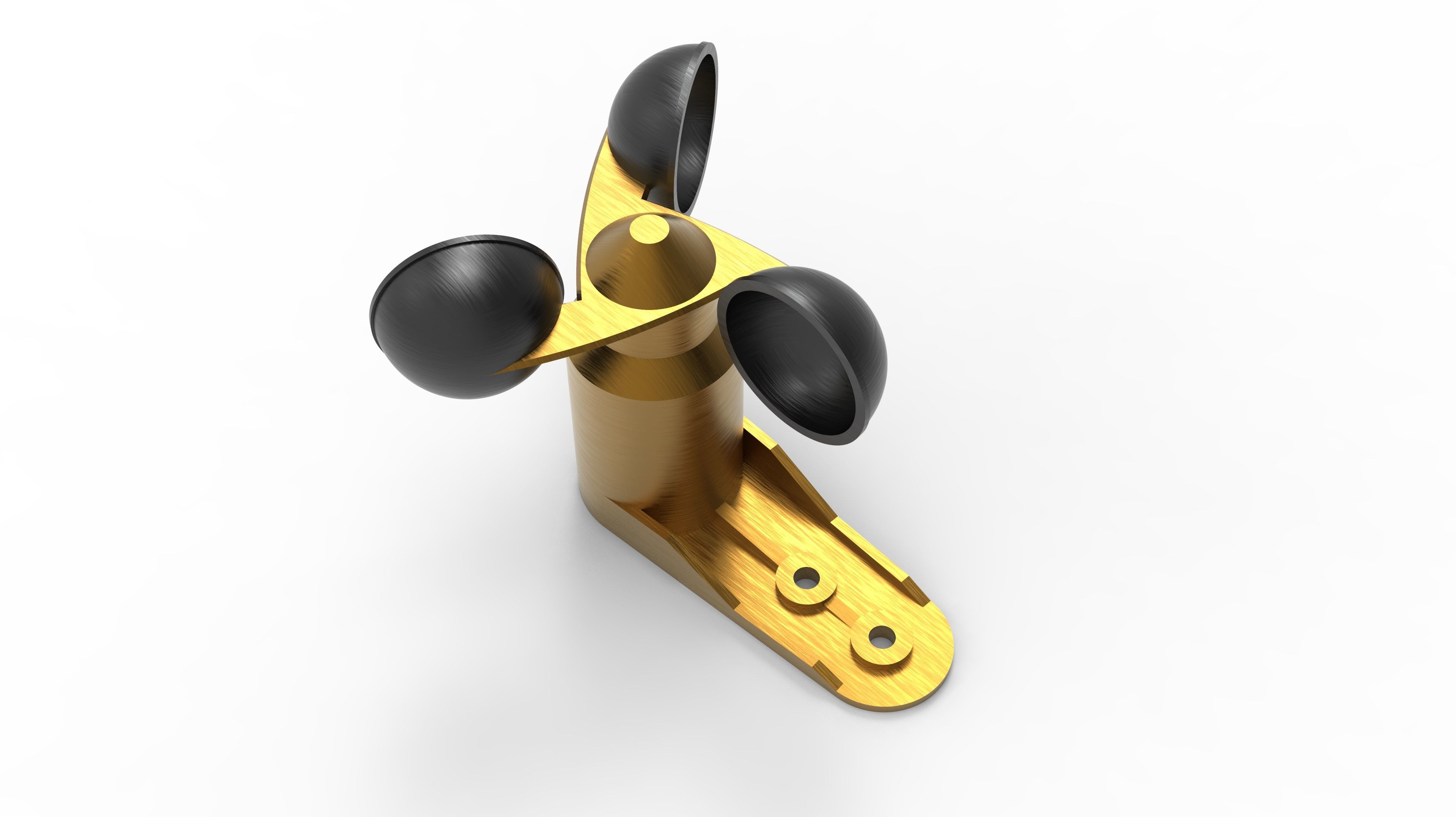 3D model Anemometer gold wind turbine VR / AR / low-poly | CGTrader