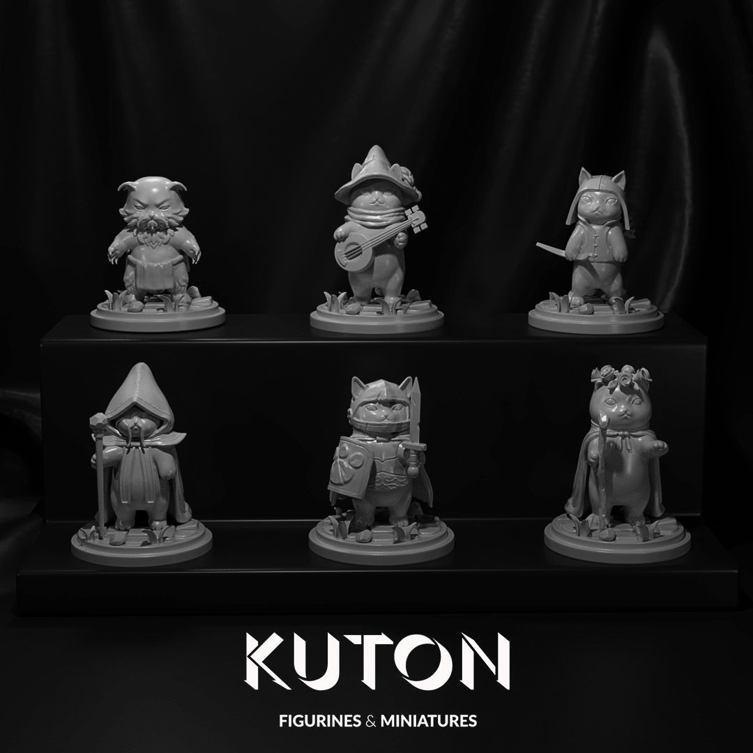 Cats DND miniatures 3D model 3D printable | CGTrader