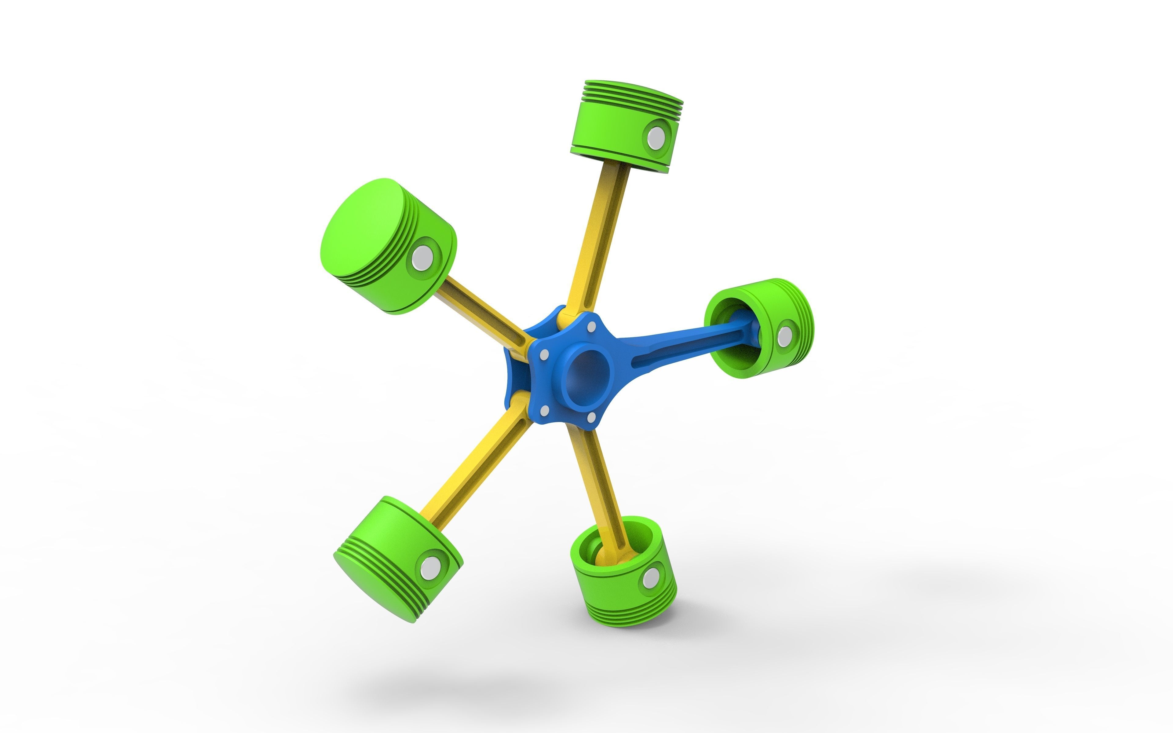 Radial piston mechanism 3D model | CGTrader