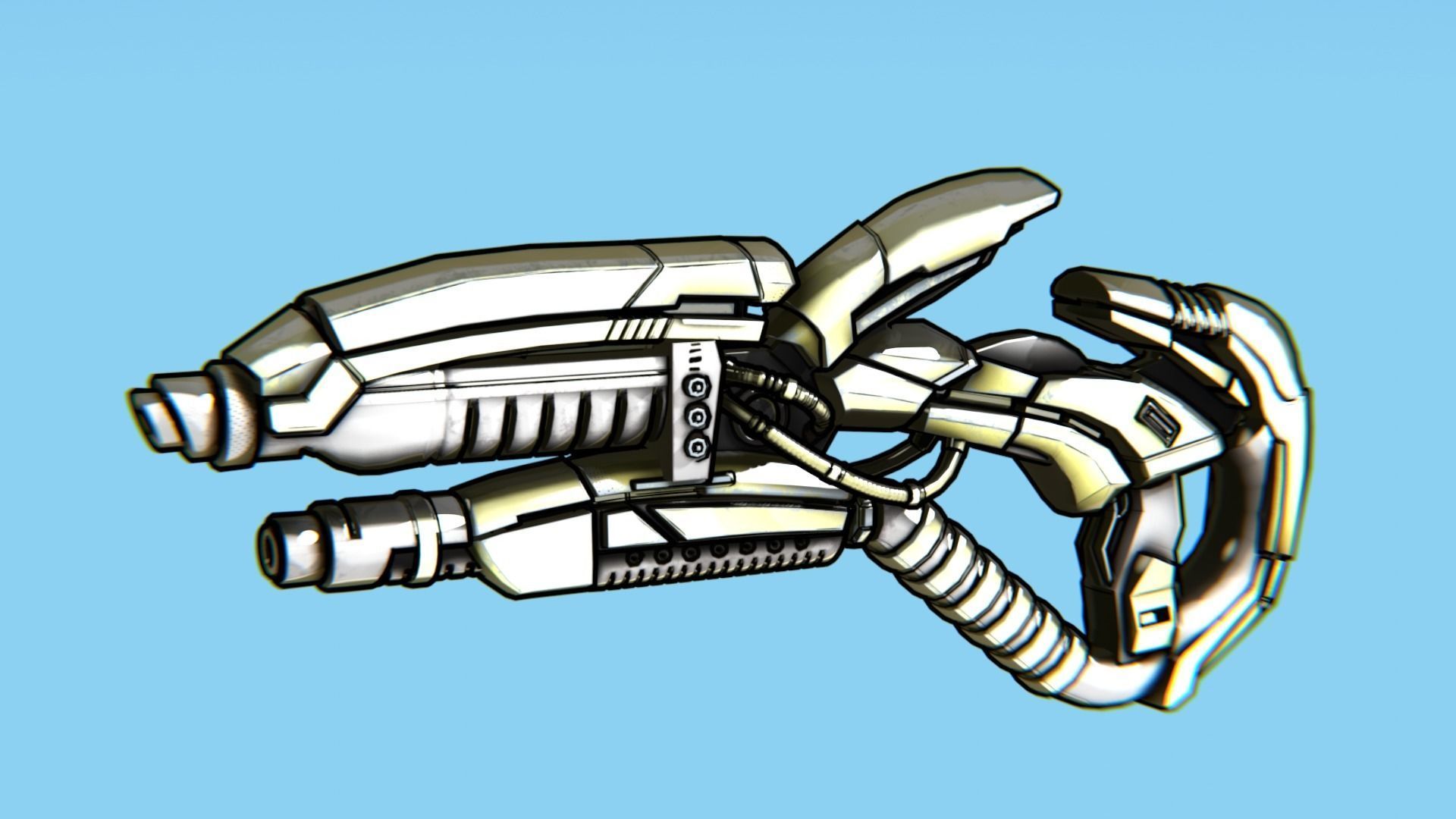 3D model Sci-Fi One-Hand Shotgun VR / AR / low-poly | CGTrader