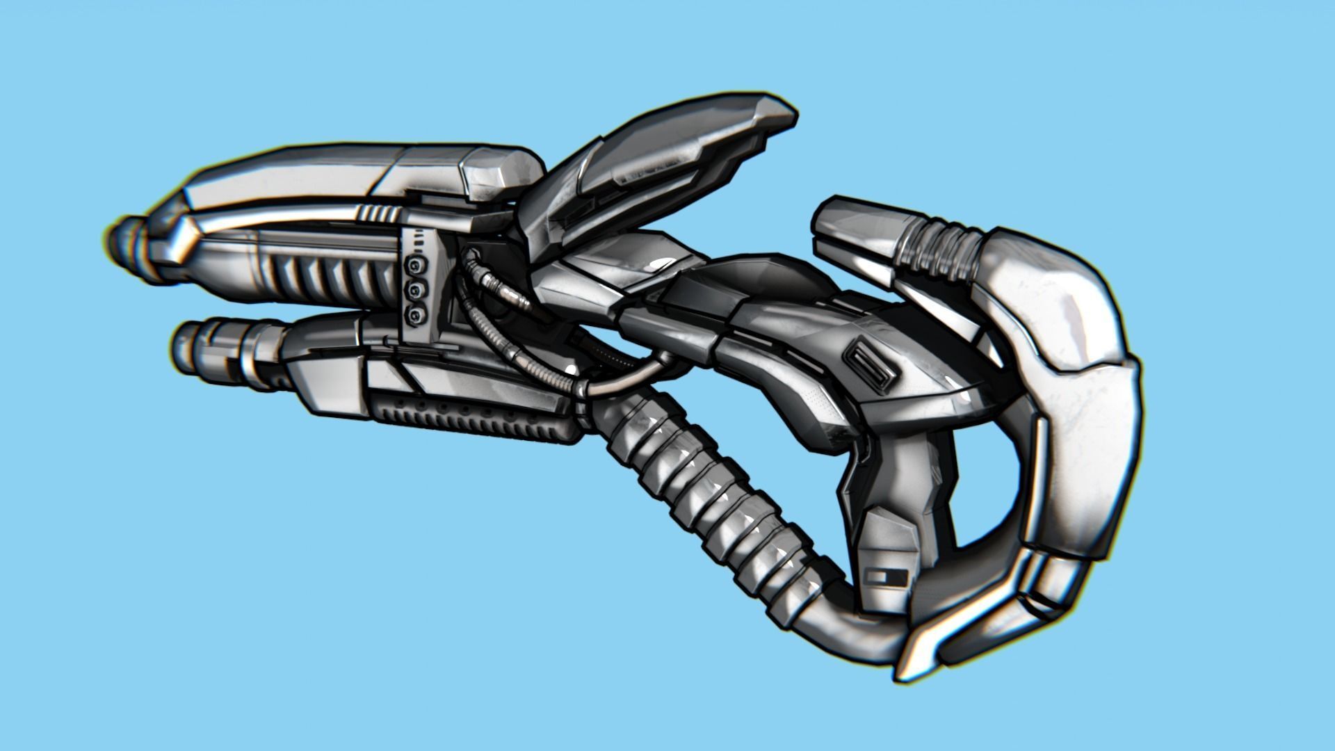 3D model Sci-Fi One-Hand Shotgun VR / AR / low-poly | CGTrader