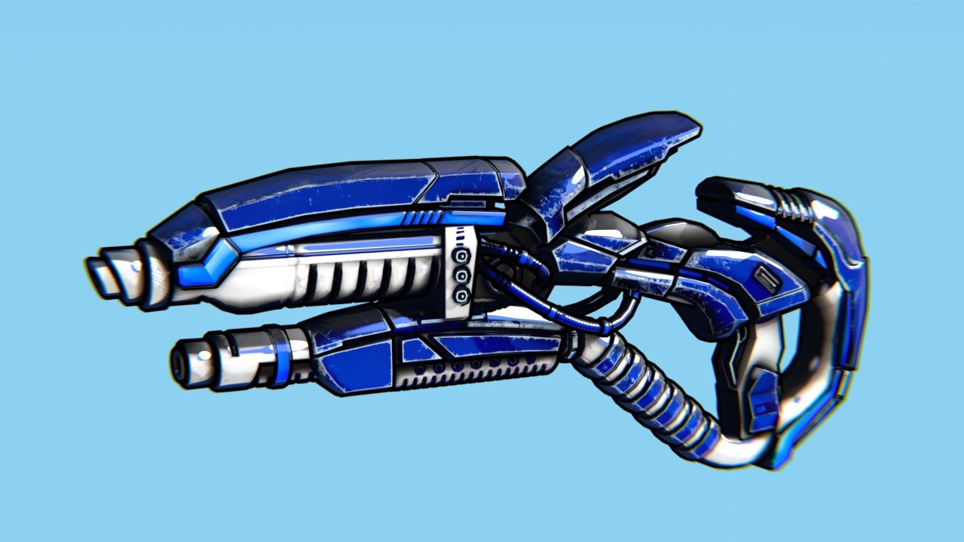 3D model Sci-Fi One-Hand Shotgun VR / AR / low-poly | CGTrader