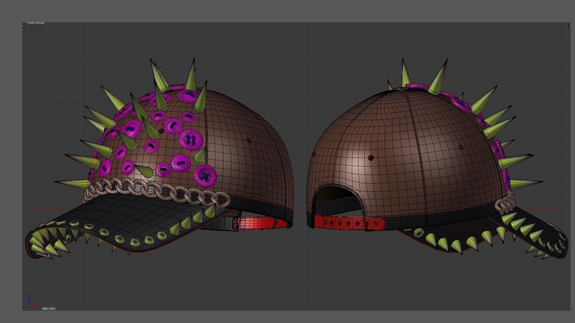 Cap with spikes 3D model | CGTrader