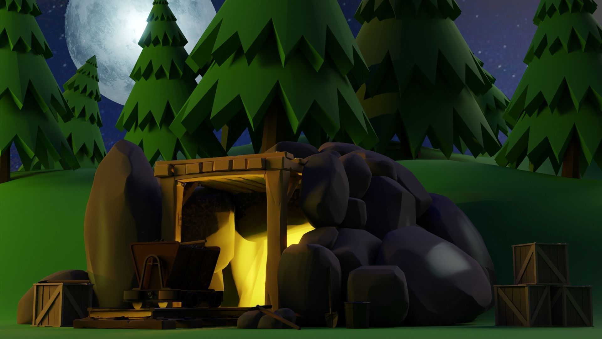 Mining mine 3D model | CGTrader