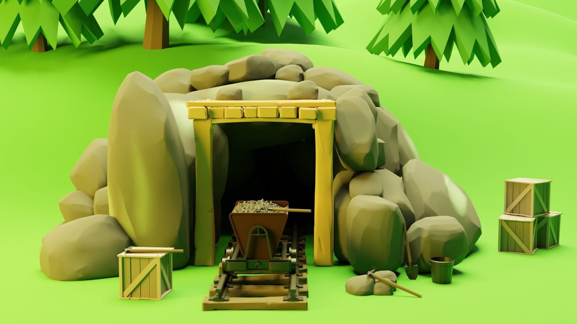 Mining mine 3D model | CGTrader