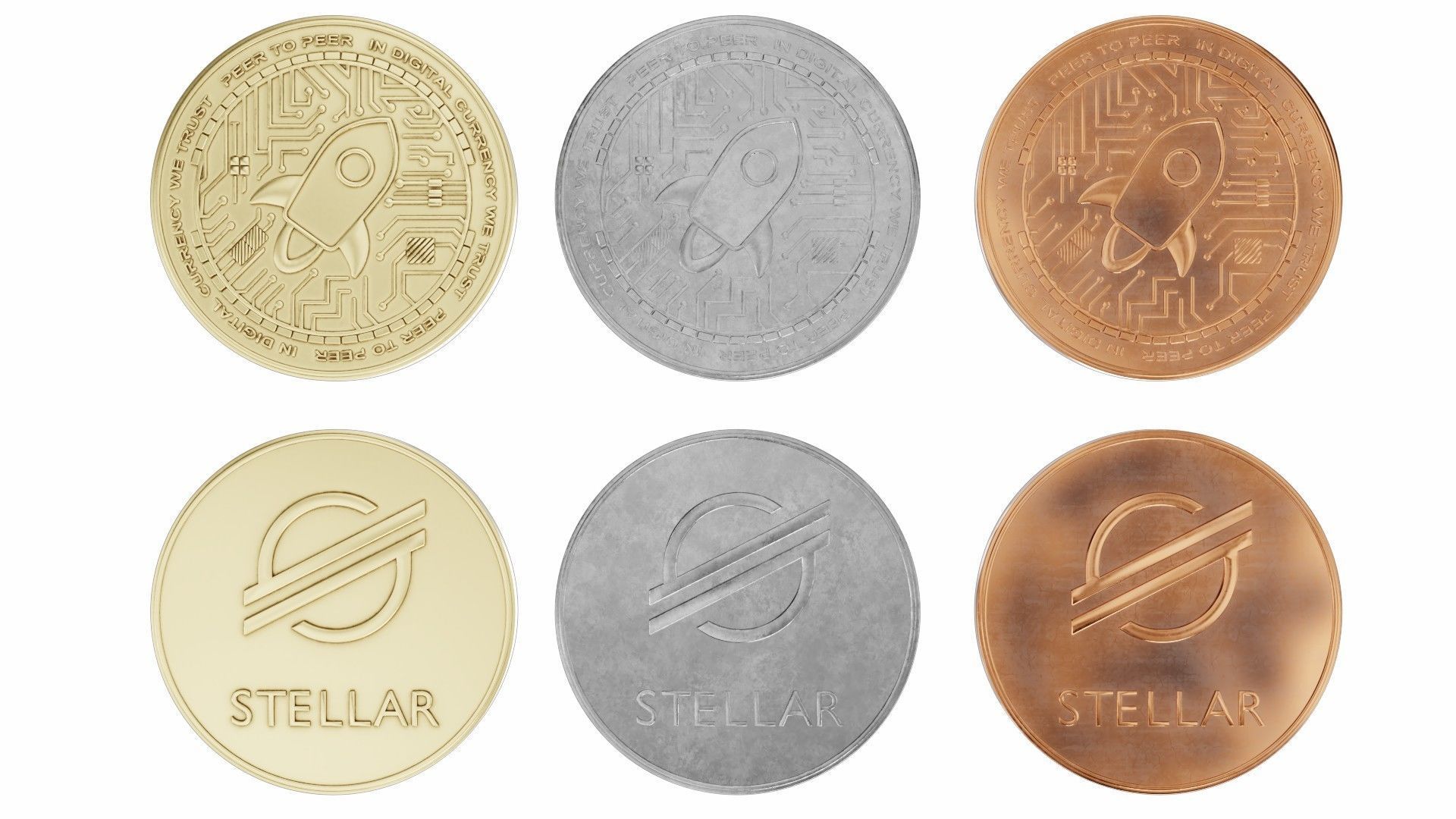 Stellar cryptocurrency sign 3D model | CGTrader