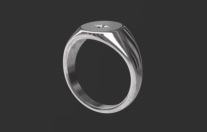 Gents signet ring 3D model 3D printable | CGTrader