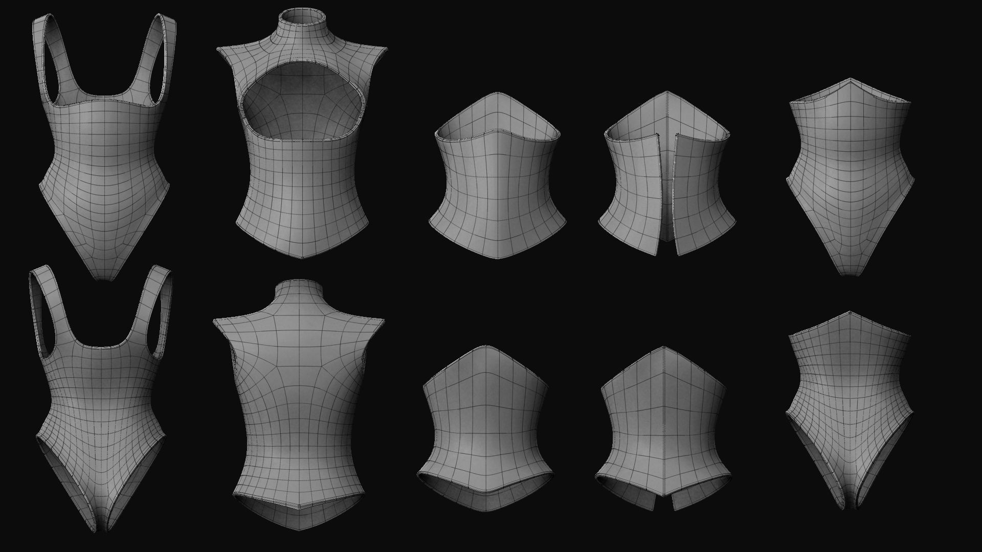 3D model Female Chest Armor Basemesh Kitbash VR / AR / low-poly | CGTrader