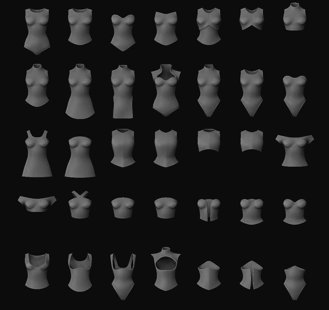 3D model Female Chest Armor Basemesh Kitbash VR / AR / low-poly | CGTrader
