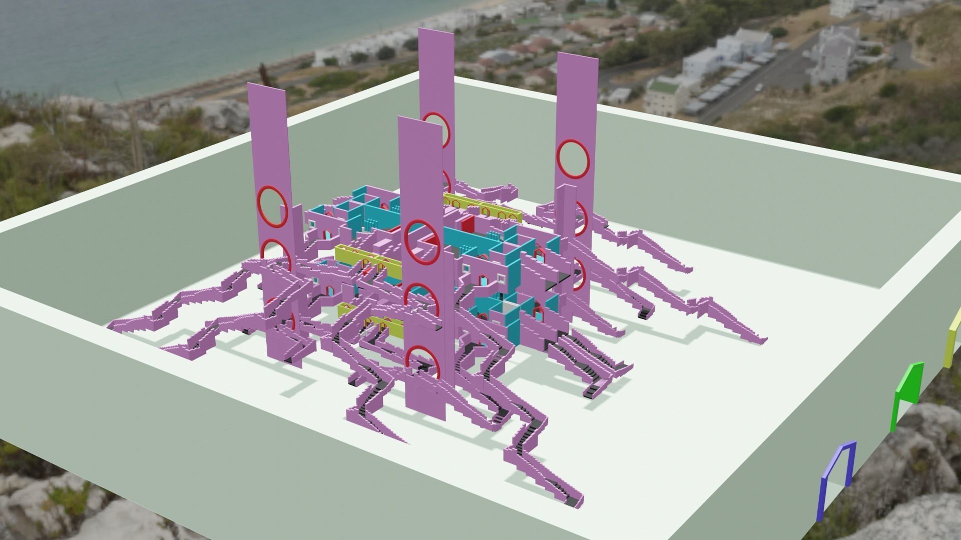 squid game connected stairs gallary 3D model | CGTrader