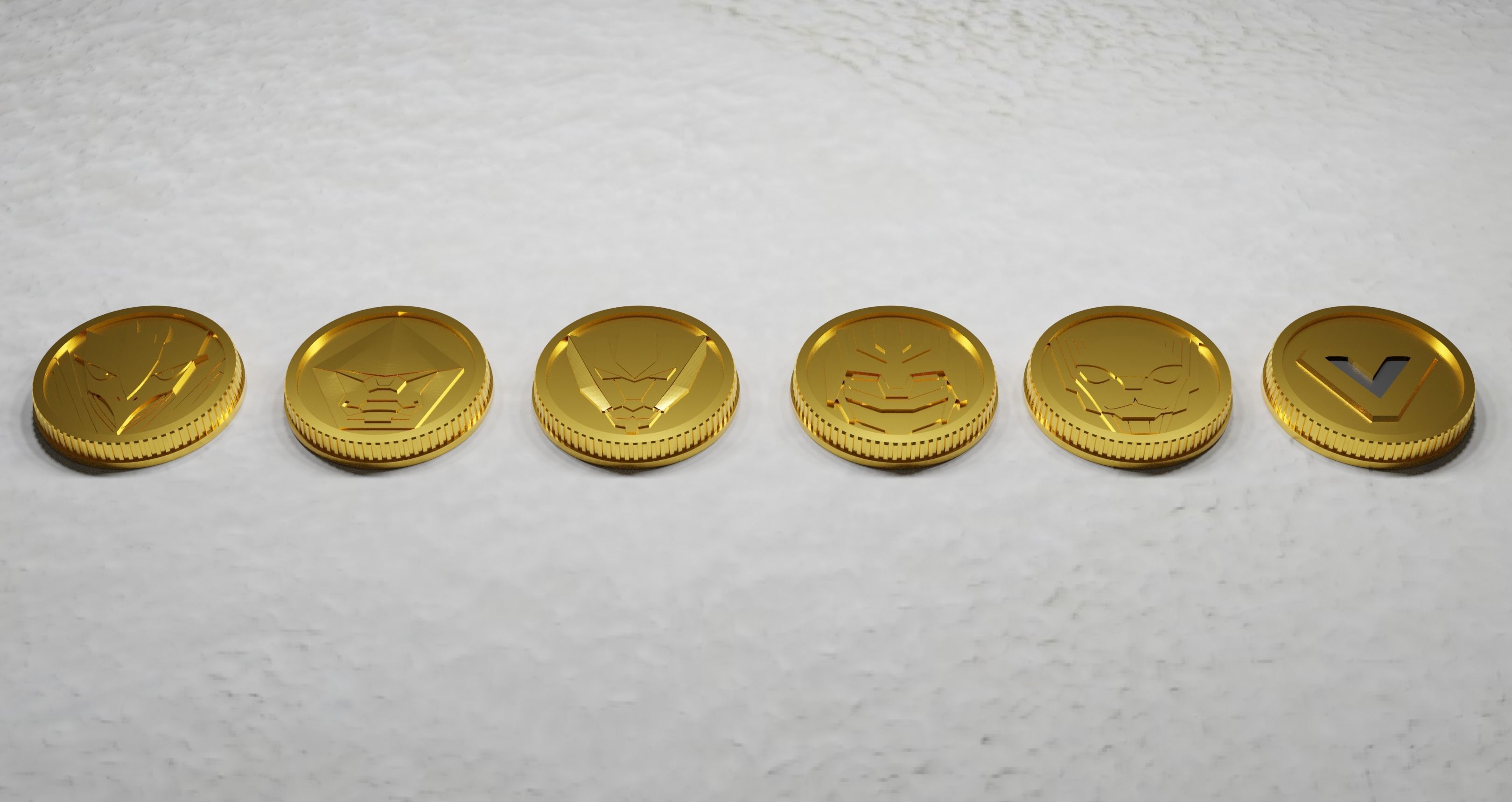 Power Ranges Inspired Lost Galaxy Power coins 3D model 3D printable ...
