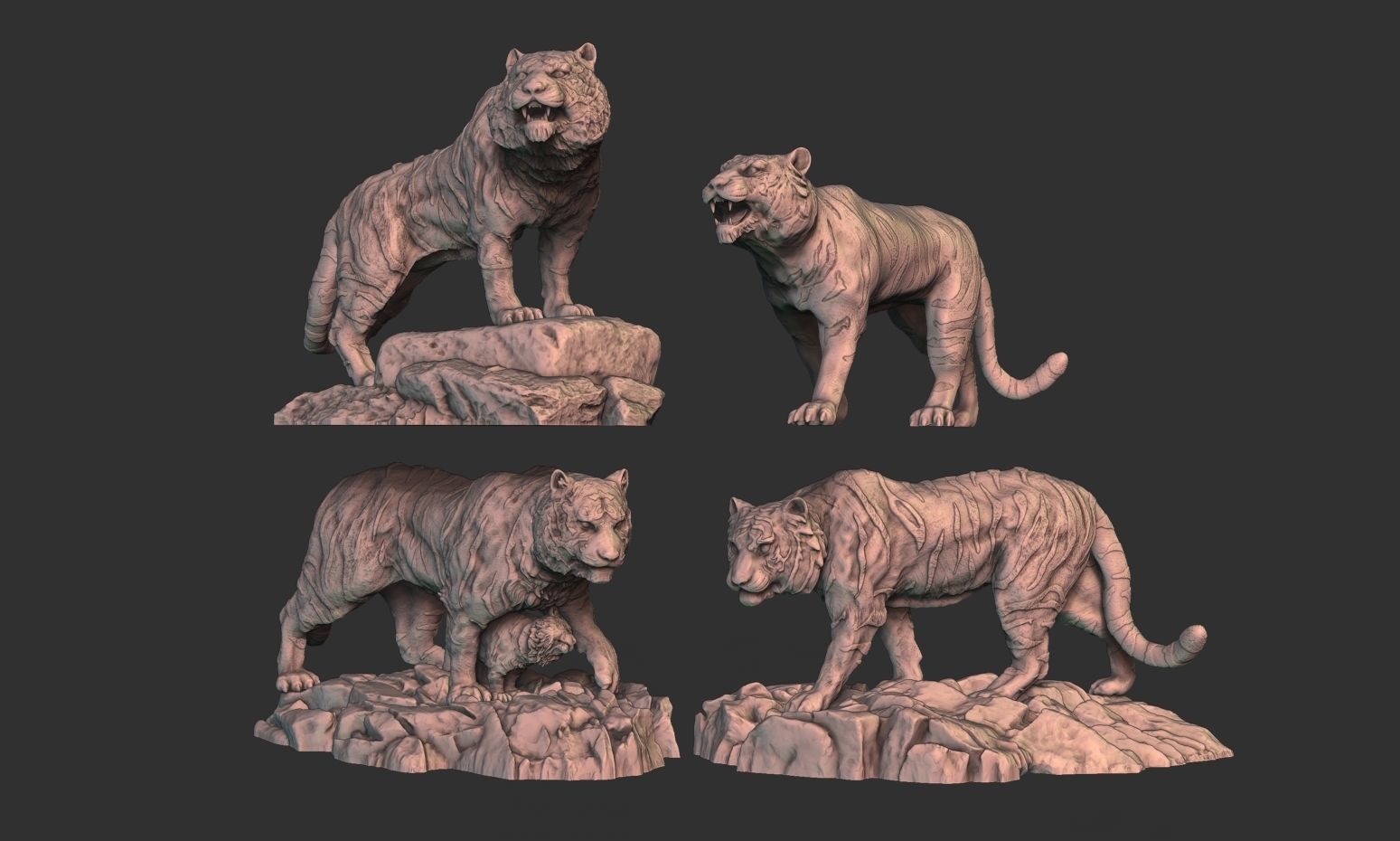 High Poly tiger printable Pack 3D model 3D model 3D printable | CGTrader