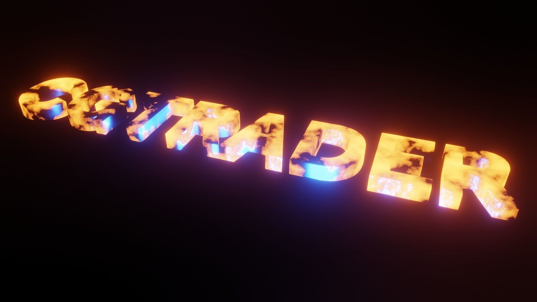 3D model Customizable Sci-fi Animated Flaming Text VR / AR / low-poly ...