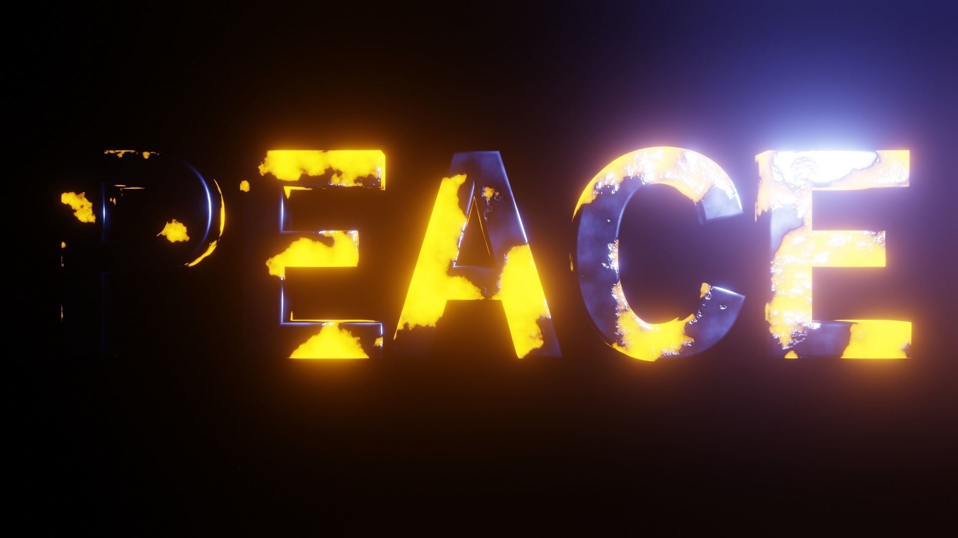 3D model Customizable Sci-fi Animated Flaming Text VR / AR / low-poly ...