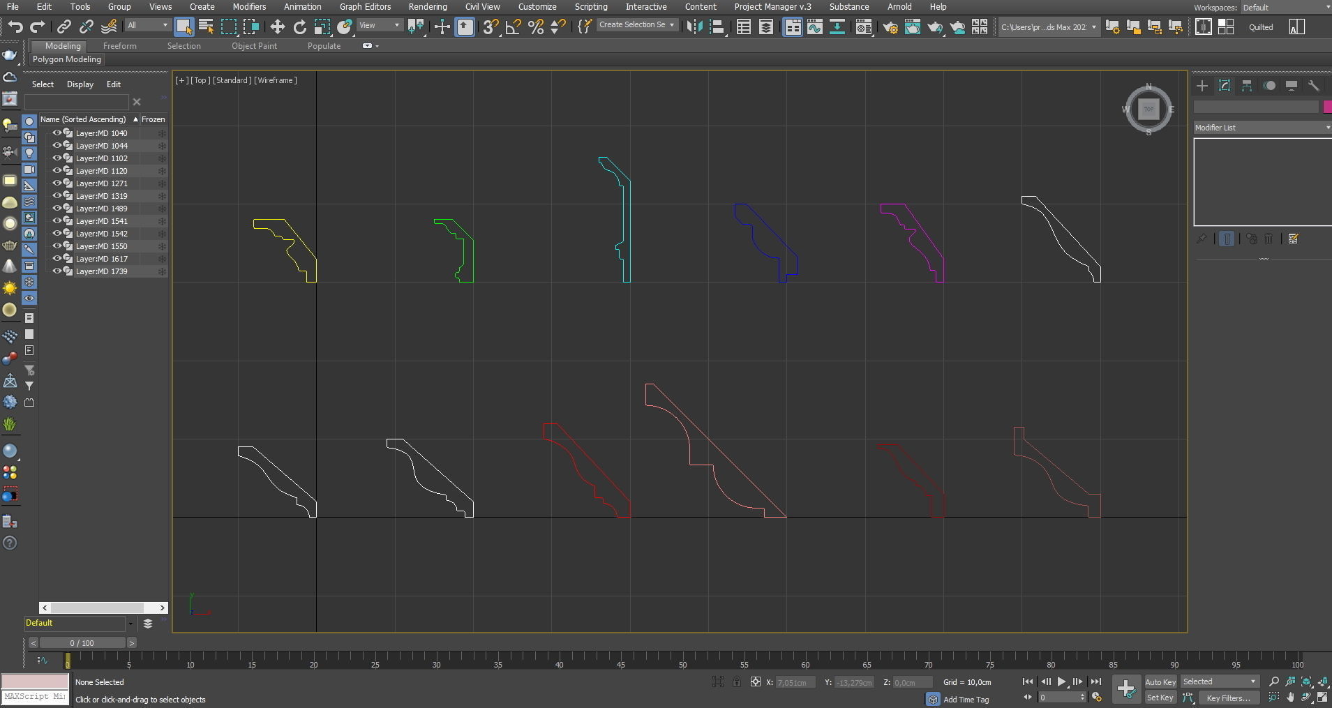 Sweep Profile - Cornice Crown Moulding Details Vol1 3D model | CGTrader