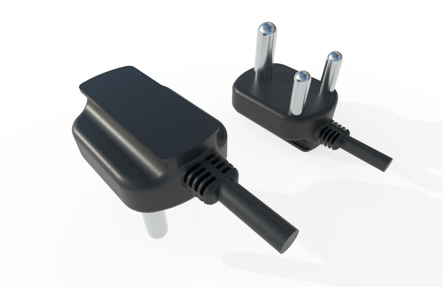 3D model Electrical Plug Type D Black VR / AR / low-poly | CGTrader