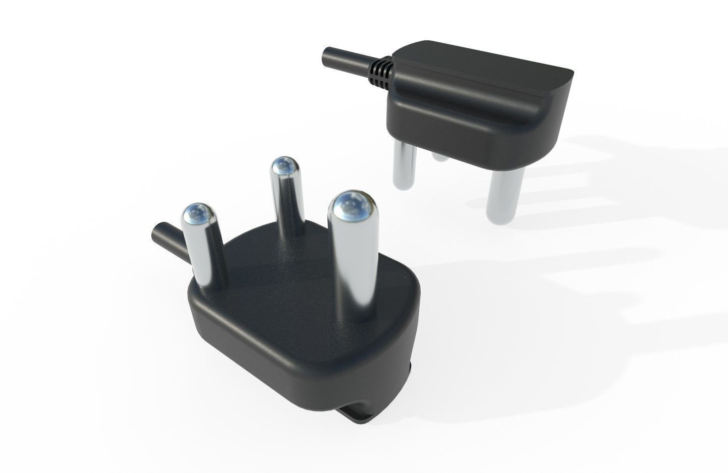 3D model Electrical Plug Type D Black VR / AR / low-poly | CGTrader