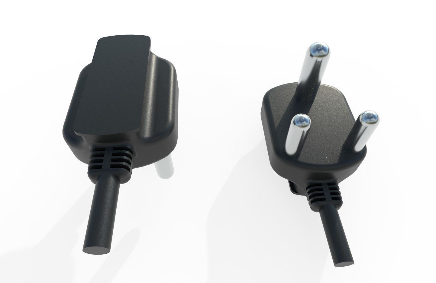 3D model Electrical Plug Type D Black VR / AR / low-poly | CGTrader