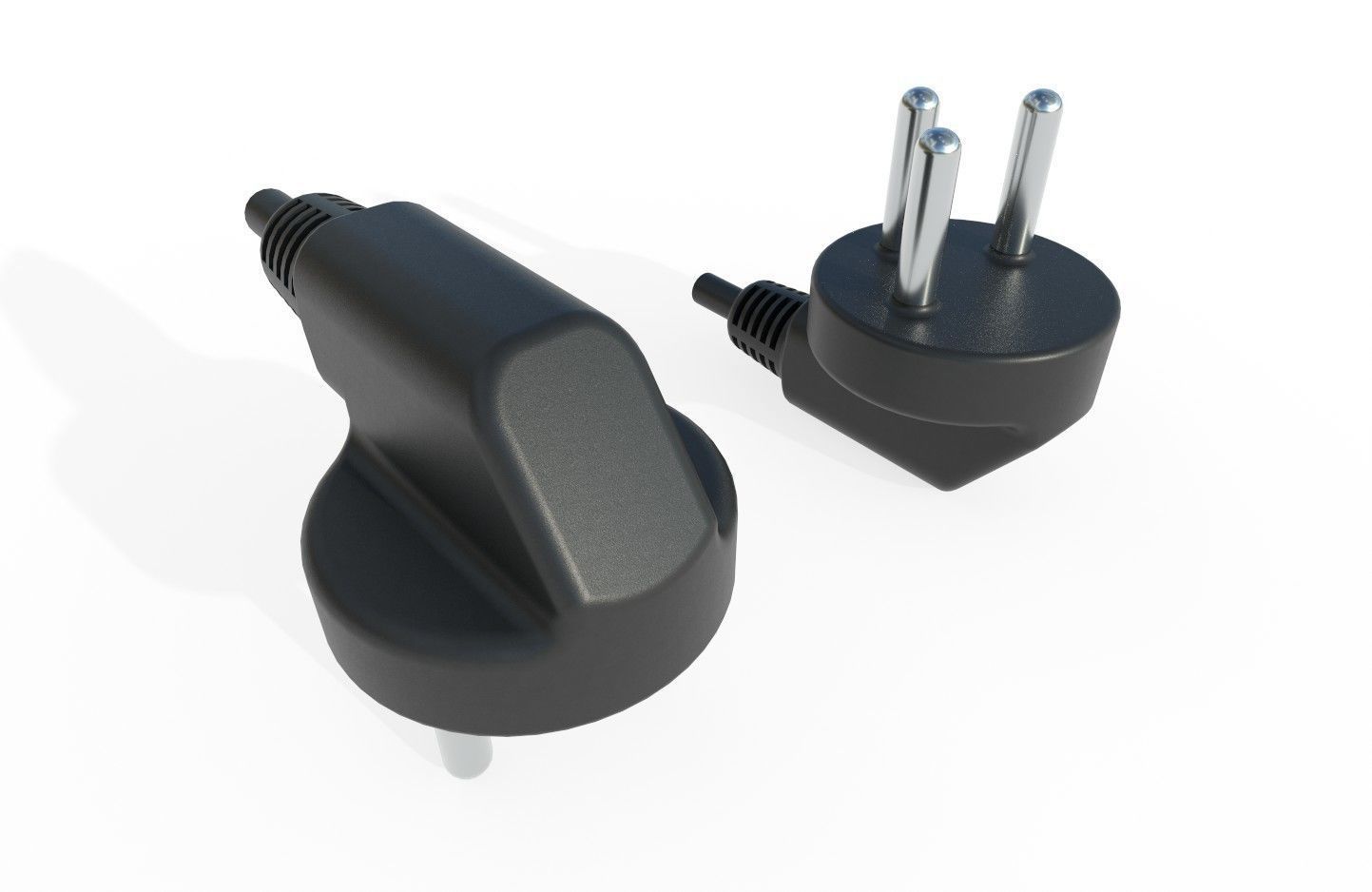 3D model Electrical Plug Type H Black VR / AR / low-poly | CGTrader