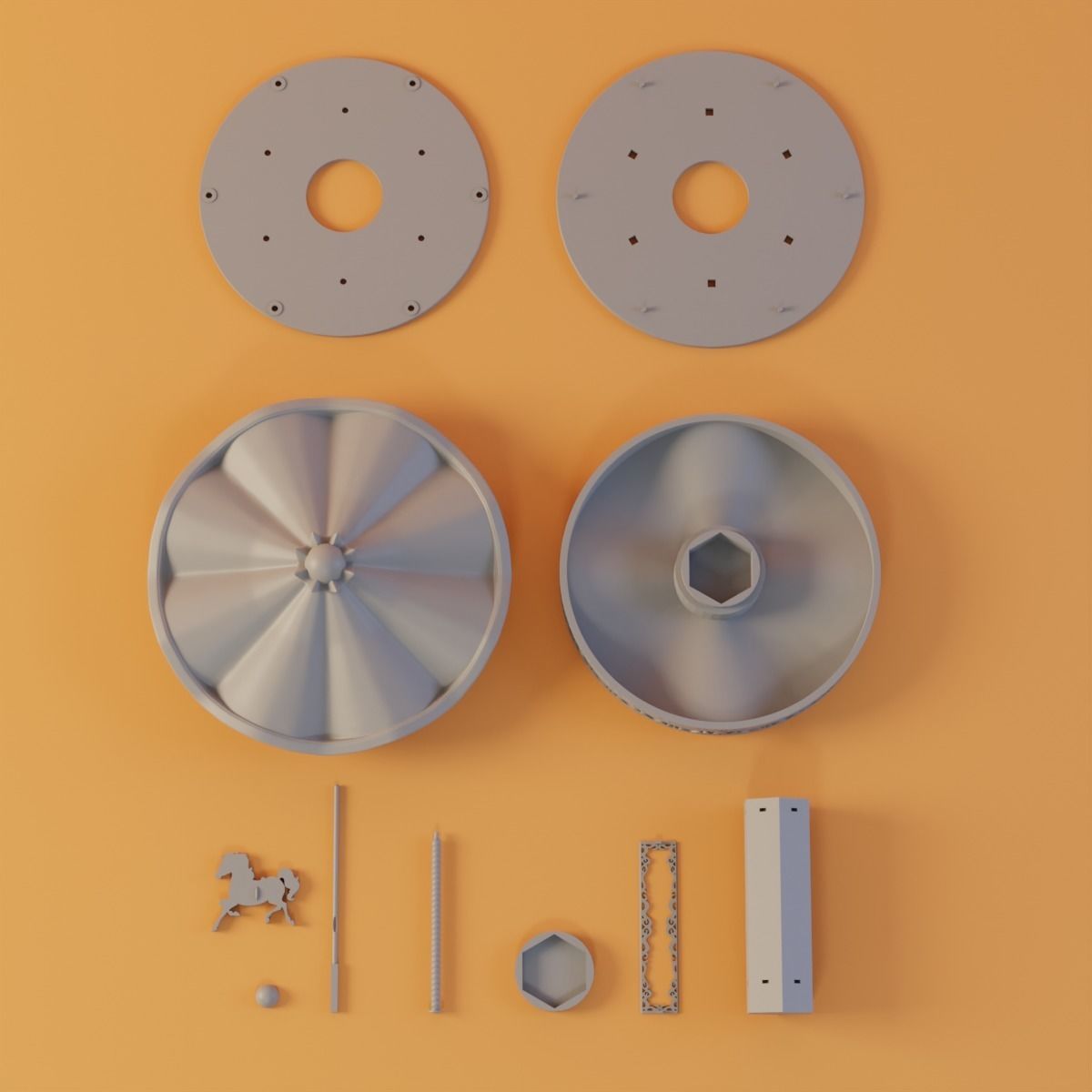 Carrousel carousel 3D model 3D printable | CGTrader