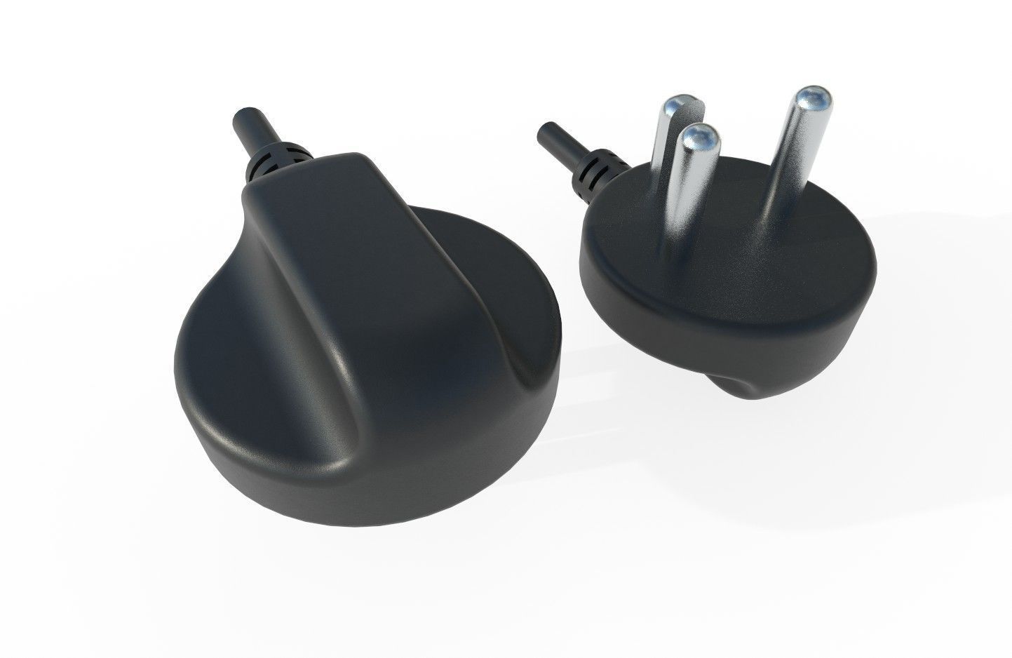 3D model Electrical Plug Type K Black VR / AR / low-poly | CGTrader