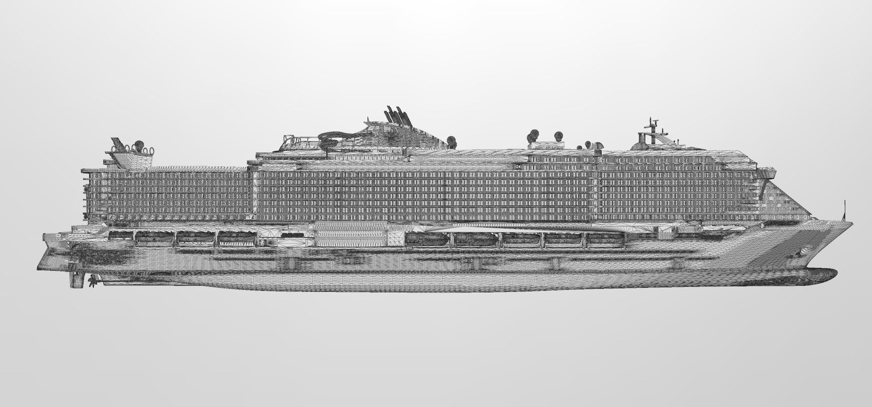 MSC Seaside cruise ship printable scale model 3D model 3D printable ...