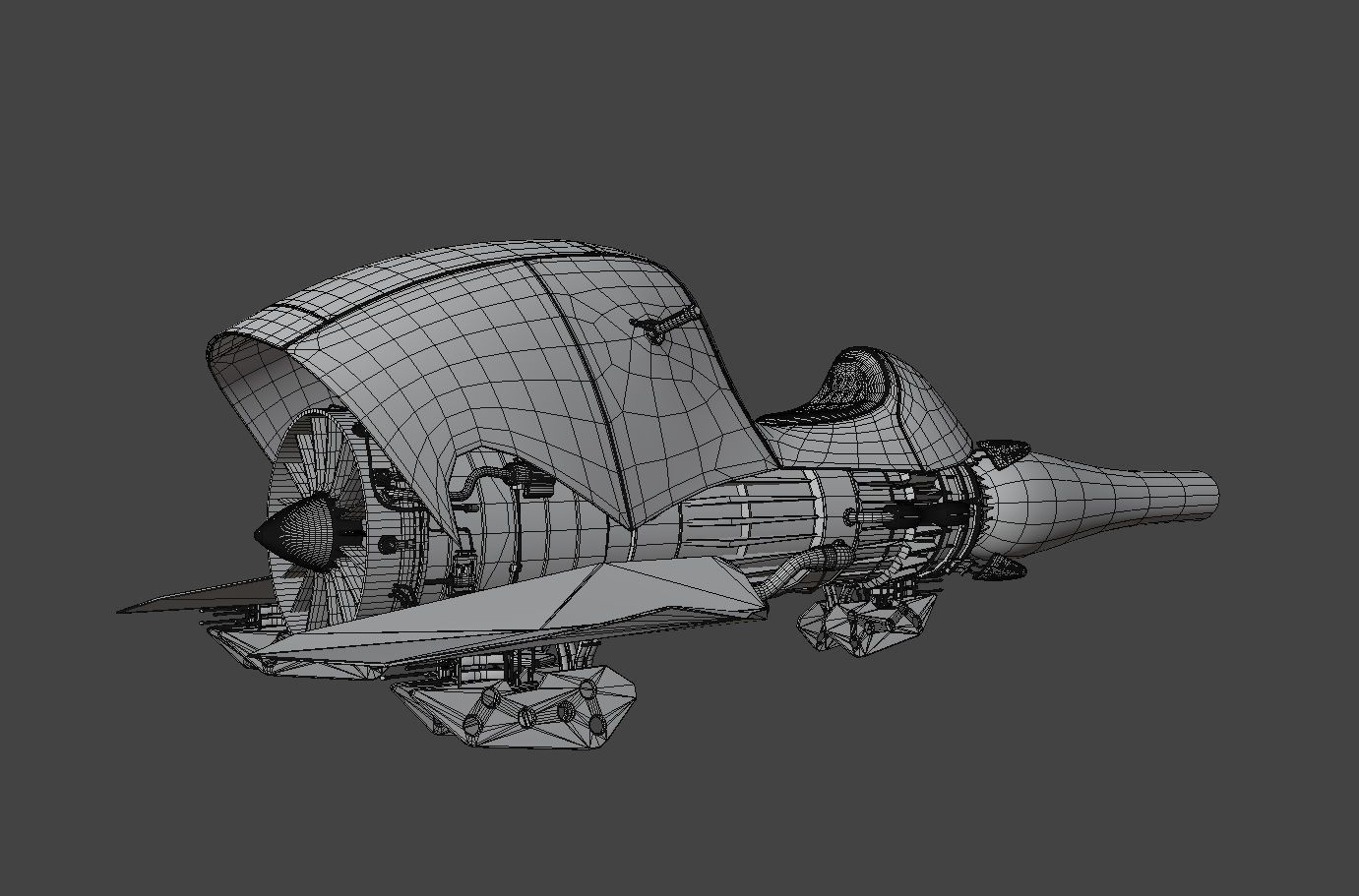 3D model JetBike spacecraft with stripe VR / AR / low-poly | CGTrader