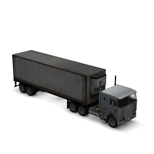 3D model Low Poly Truck Trailer - Game Ready Vehicle VR / AR / low-poly ...