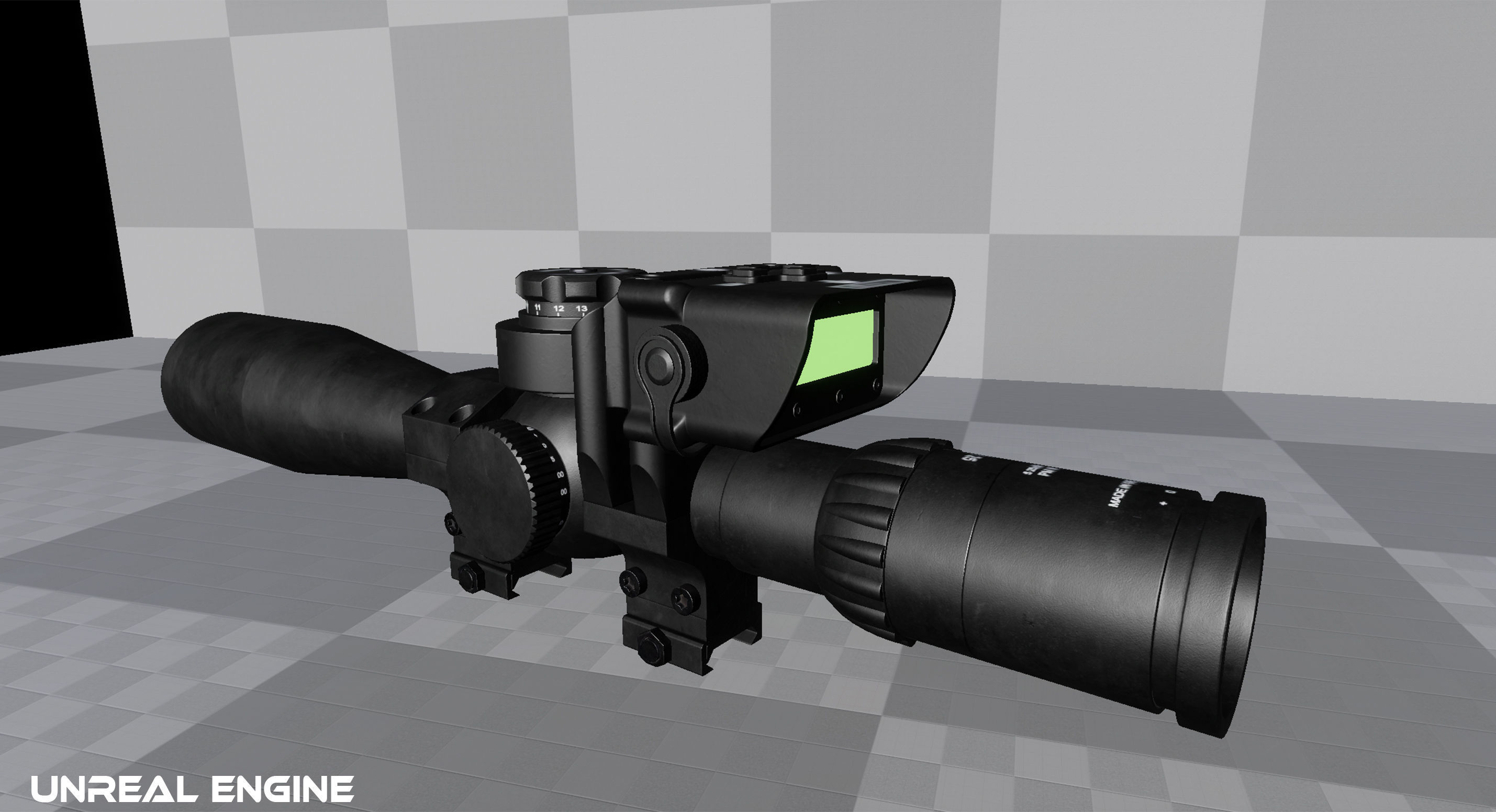 3D model Barrett BORS with Scope Leupold Mark 4-14x50mm VR / AR / low ...
