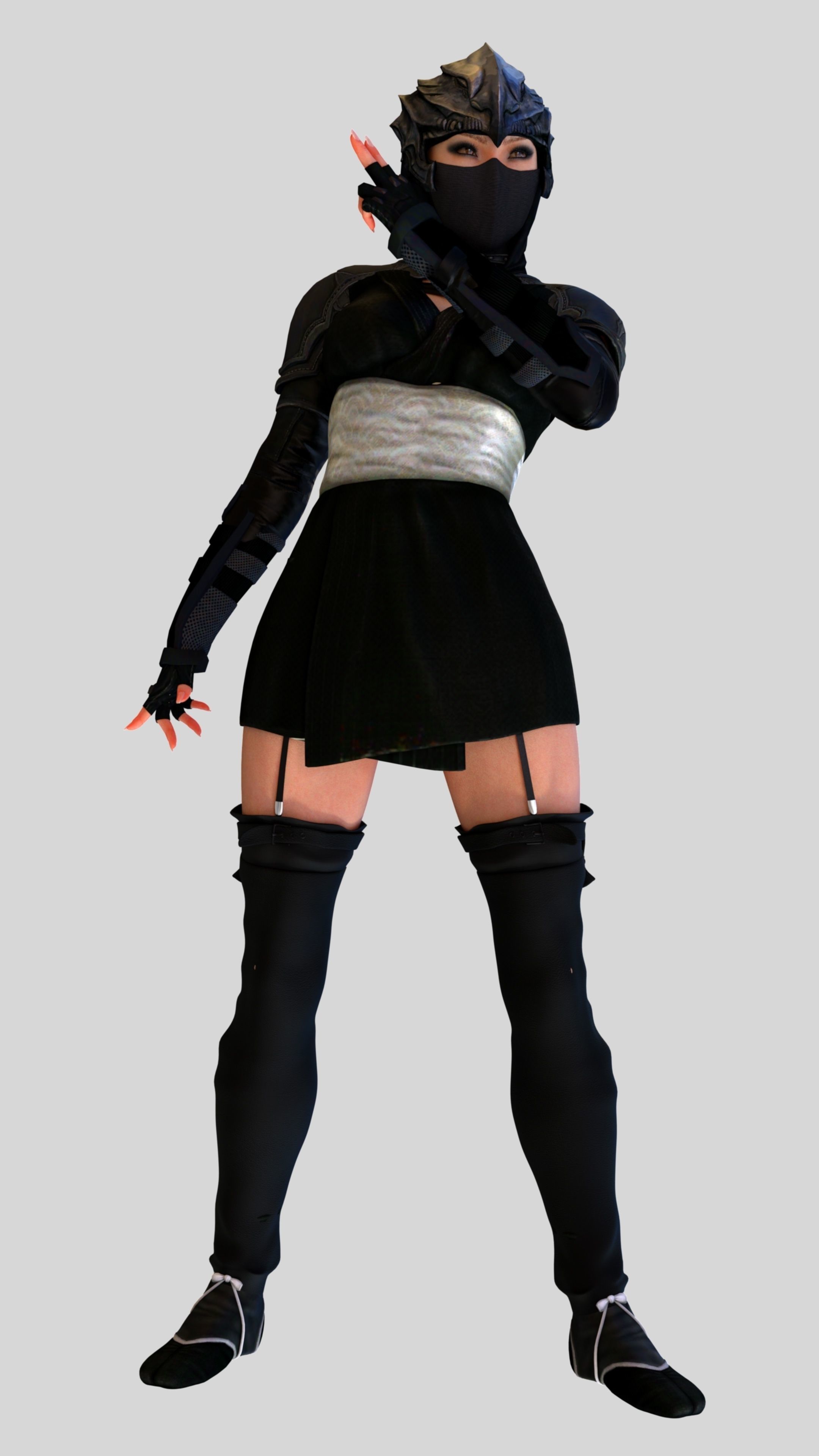 Female Ninja 3D model animated rigged | CGTrader