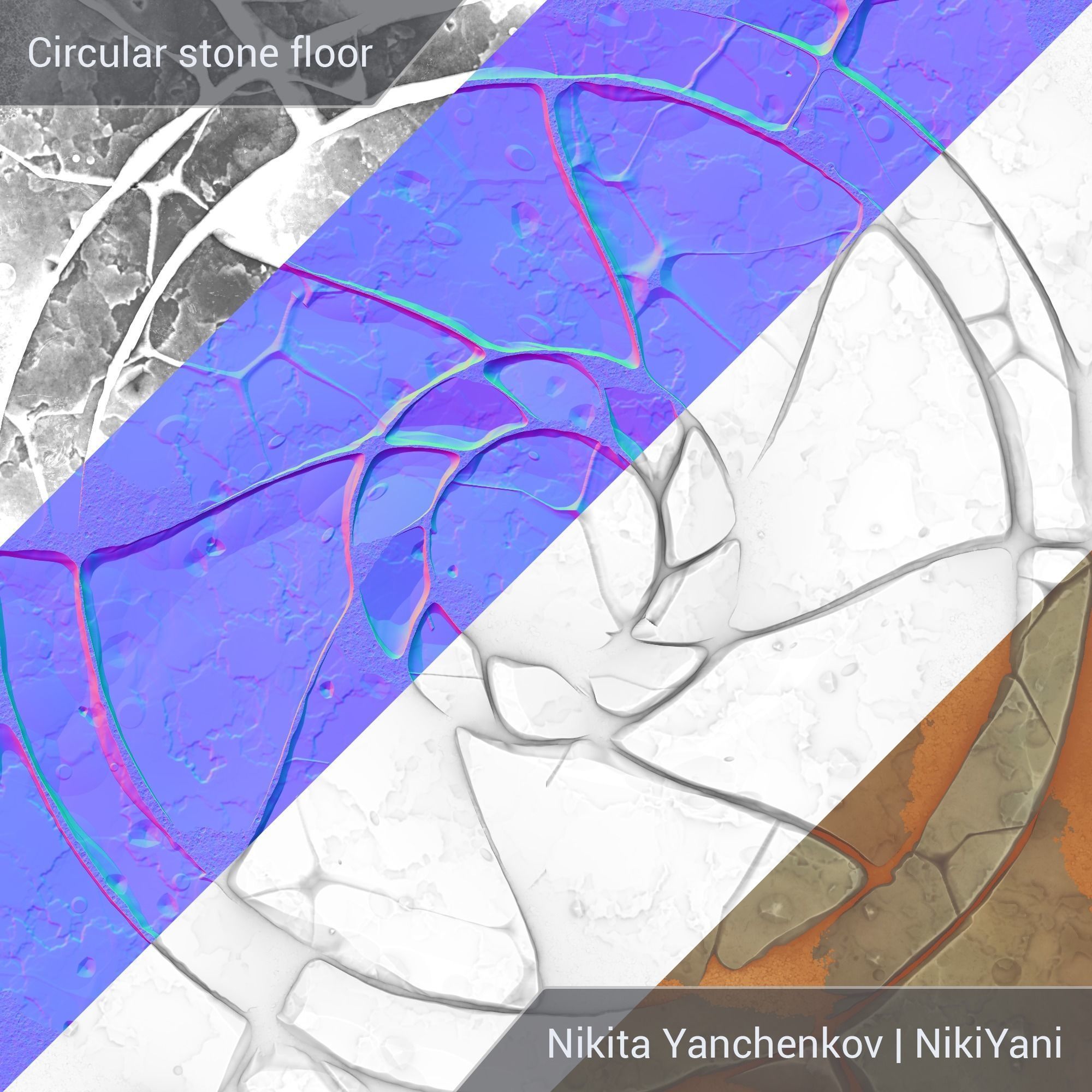 Circular stone floor Texture | CGTrader