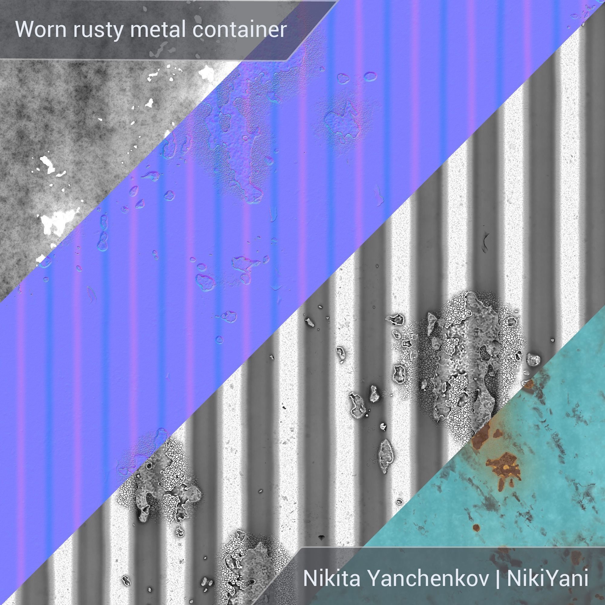 Worn rusty metal container Texture | CGTrader