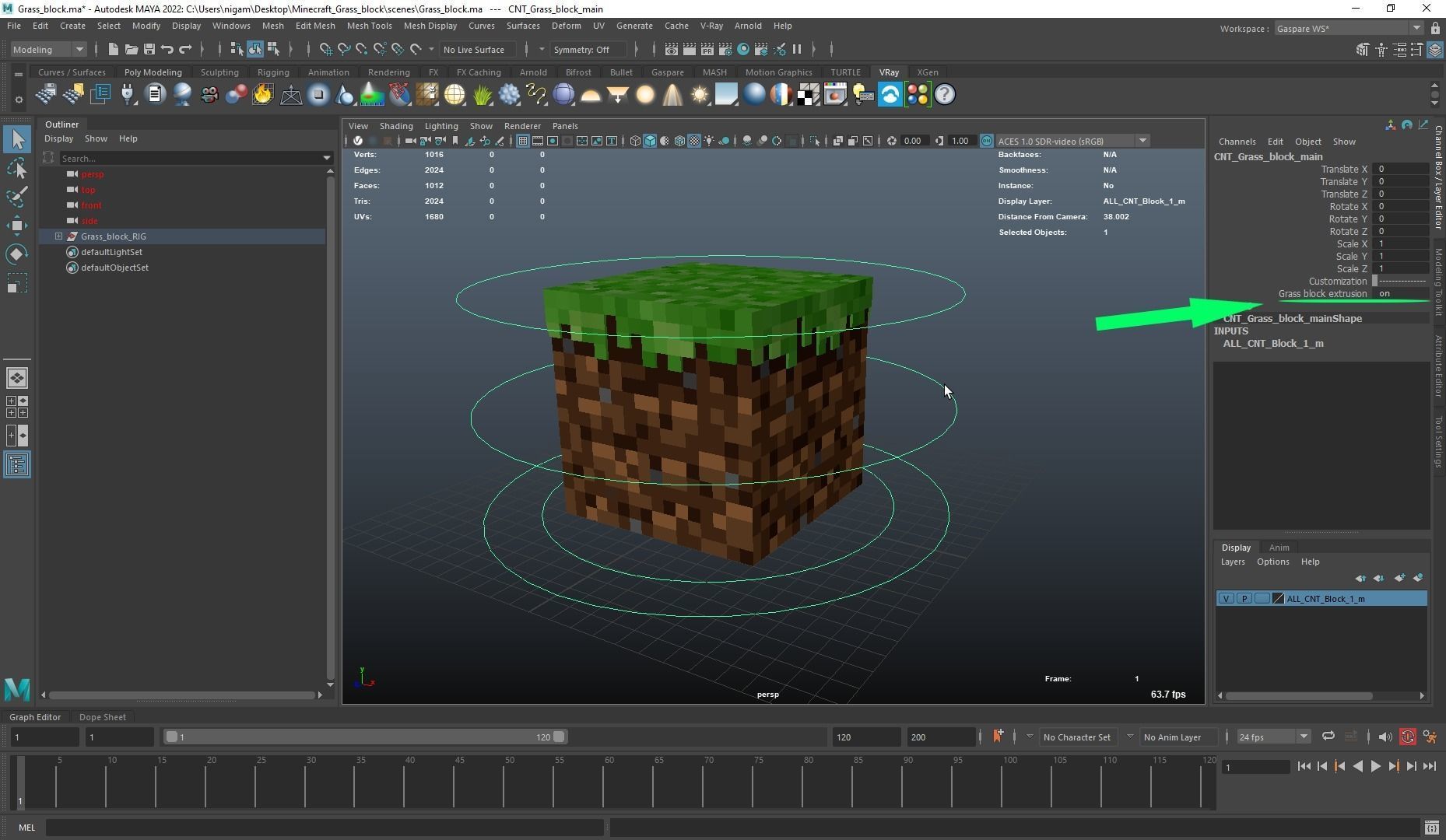 Minecraft Grass Block free VR / AR / low-poly 3D model rigged | CGTrader