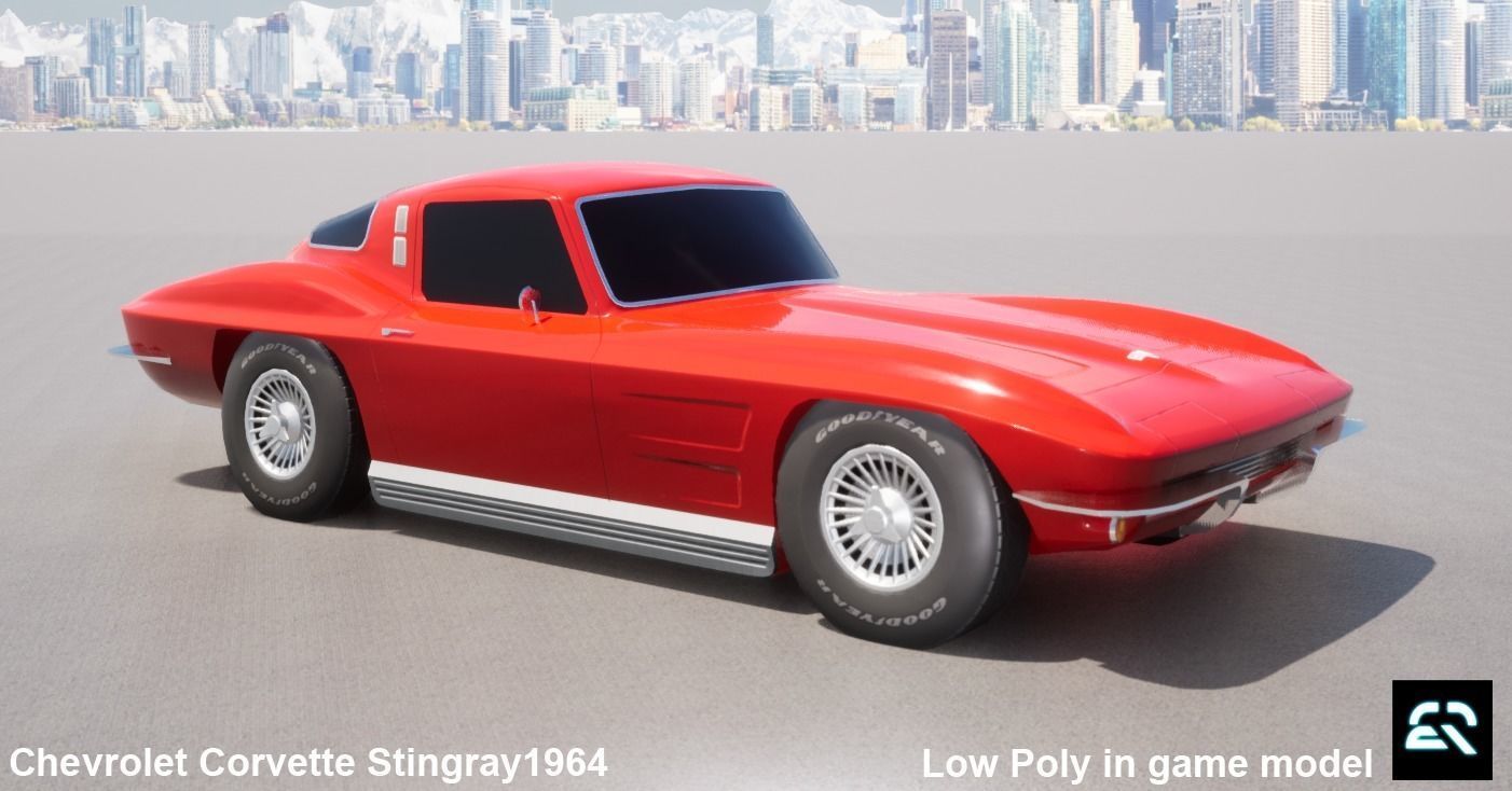 3D model Chevrolet Corvette Stingray 1964 VR / AR / low-poly | CGTrader