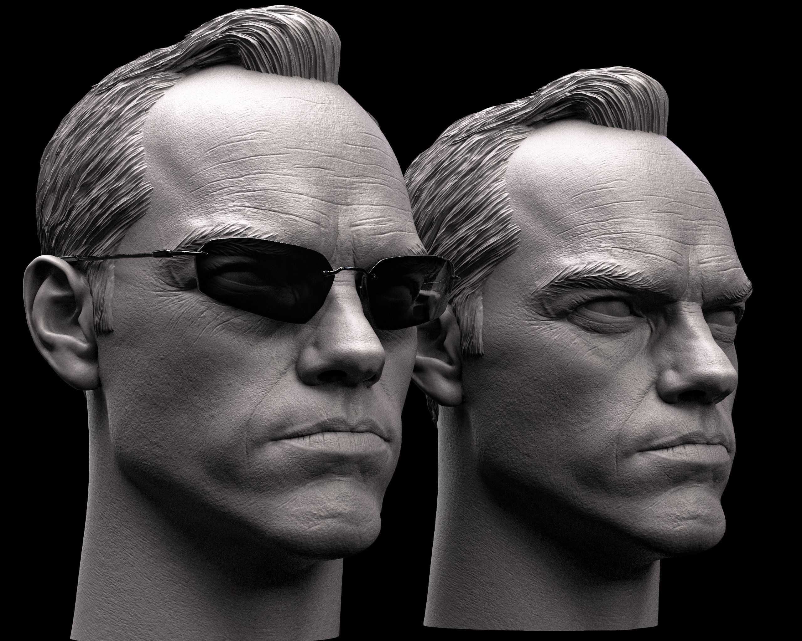 Hugo Weaving - Agent Smith Head 3D model 3D printable | CGTrader