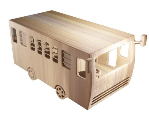 3D model Wooden Bus Toy VR / AR / low-poly | CGTrader
