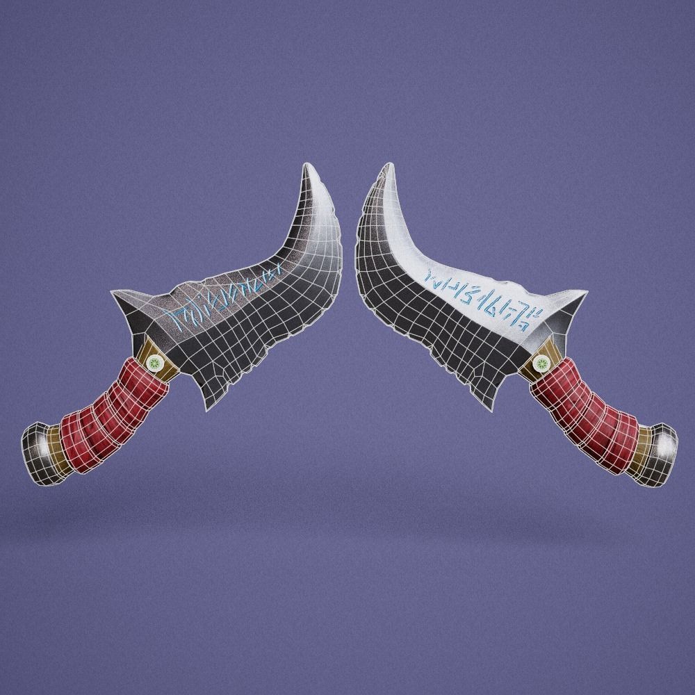 3D model Stylized Dagger Low Poly 3D model Game Ready VR / AR / low ...