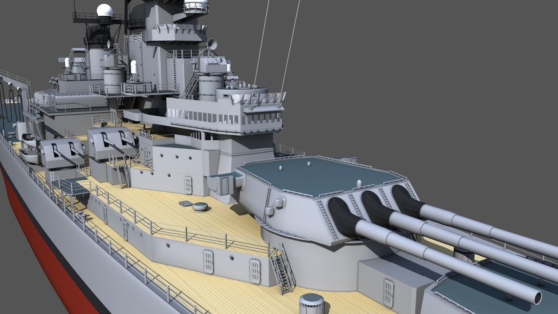 USS Missouri free 3D model | CGTrader
